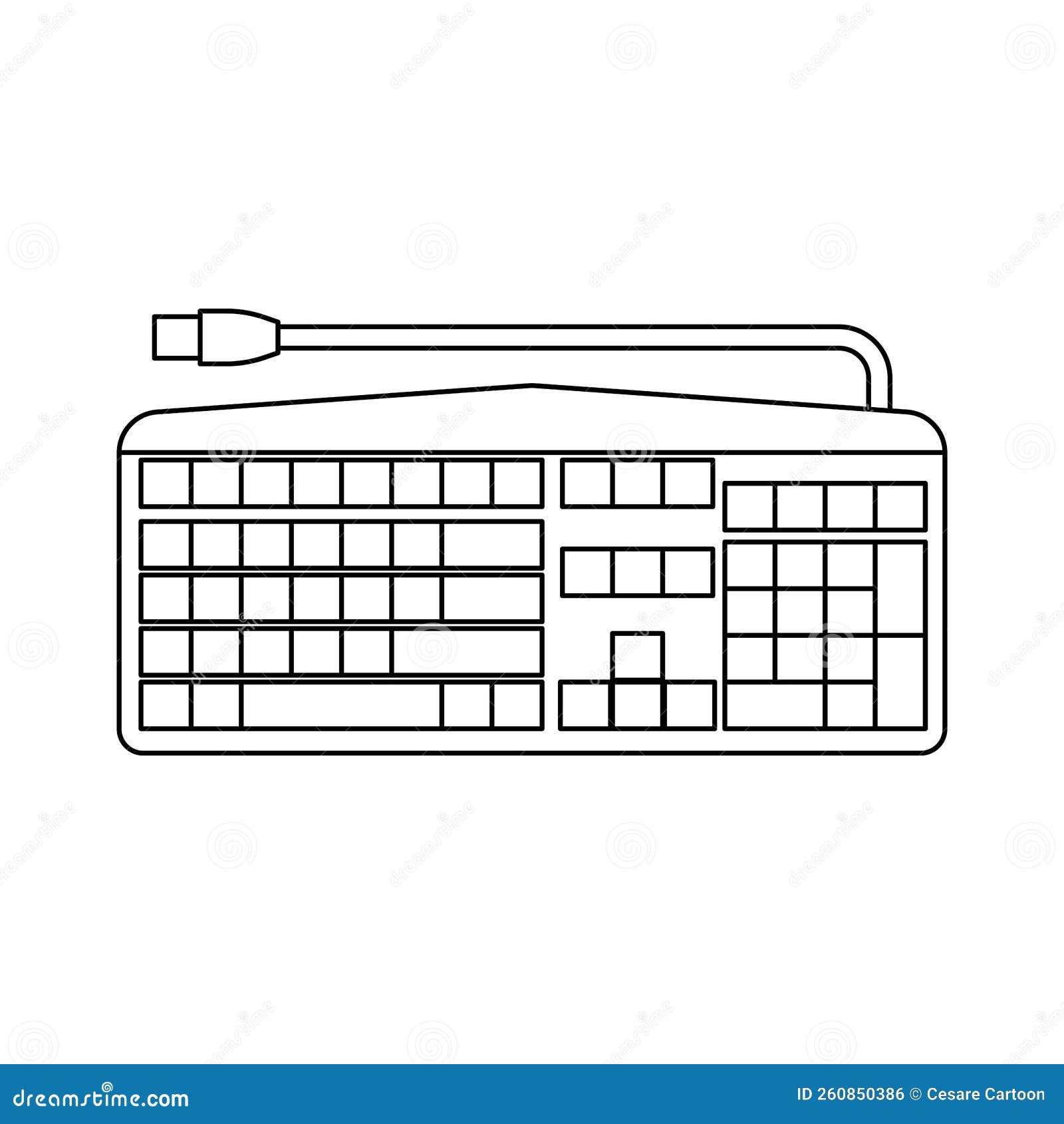 Thin Line Computer Keyboard Stock Vector - Illustration of keyboard ...