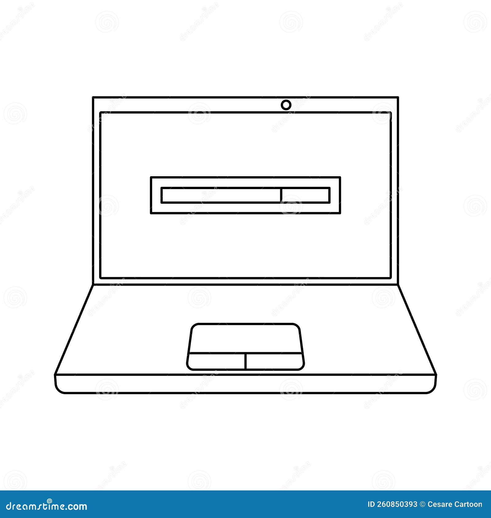 Thin line laptop booting stock vector. Illustration of computer - 260850393