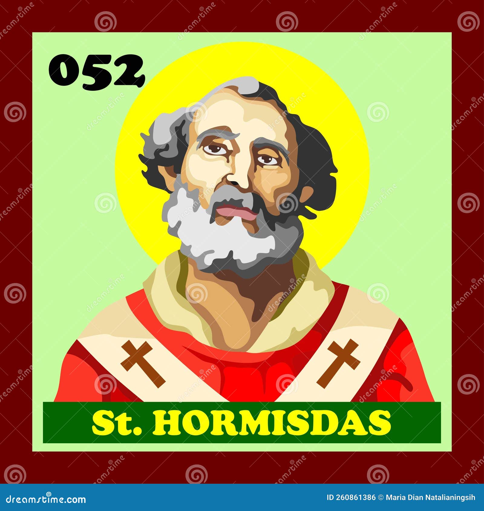 052nd Roman Catholic Pope Saint Hormisdas Vector Stock Vector ...