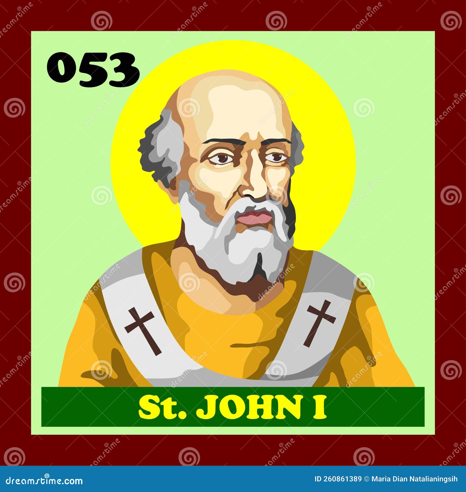 053rd Roman Catholic Pope Saint John I II Vector Stock Vector ...