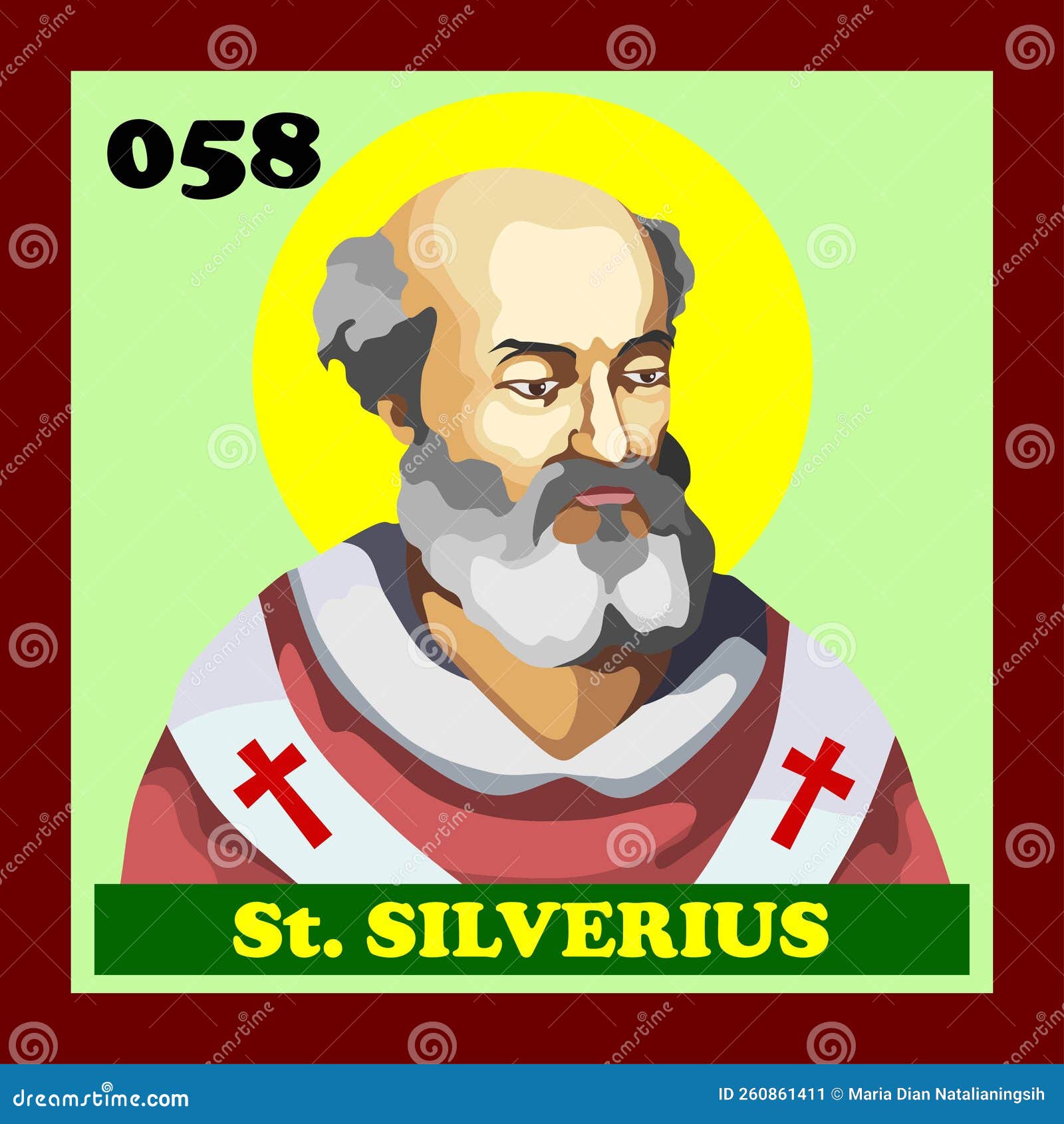 058th Roman Catholic Pope Saint Silverius Vector Stock Vector ...