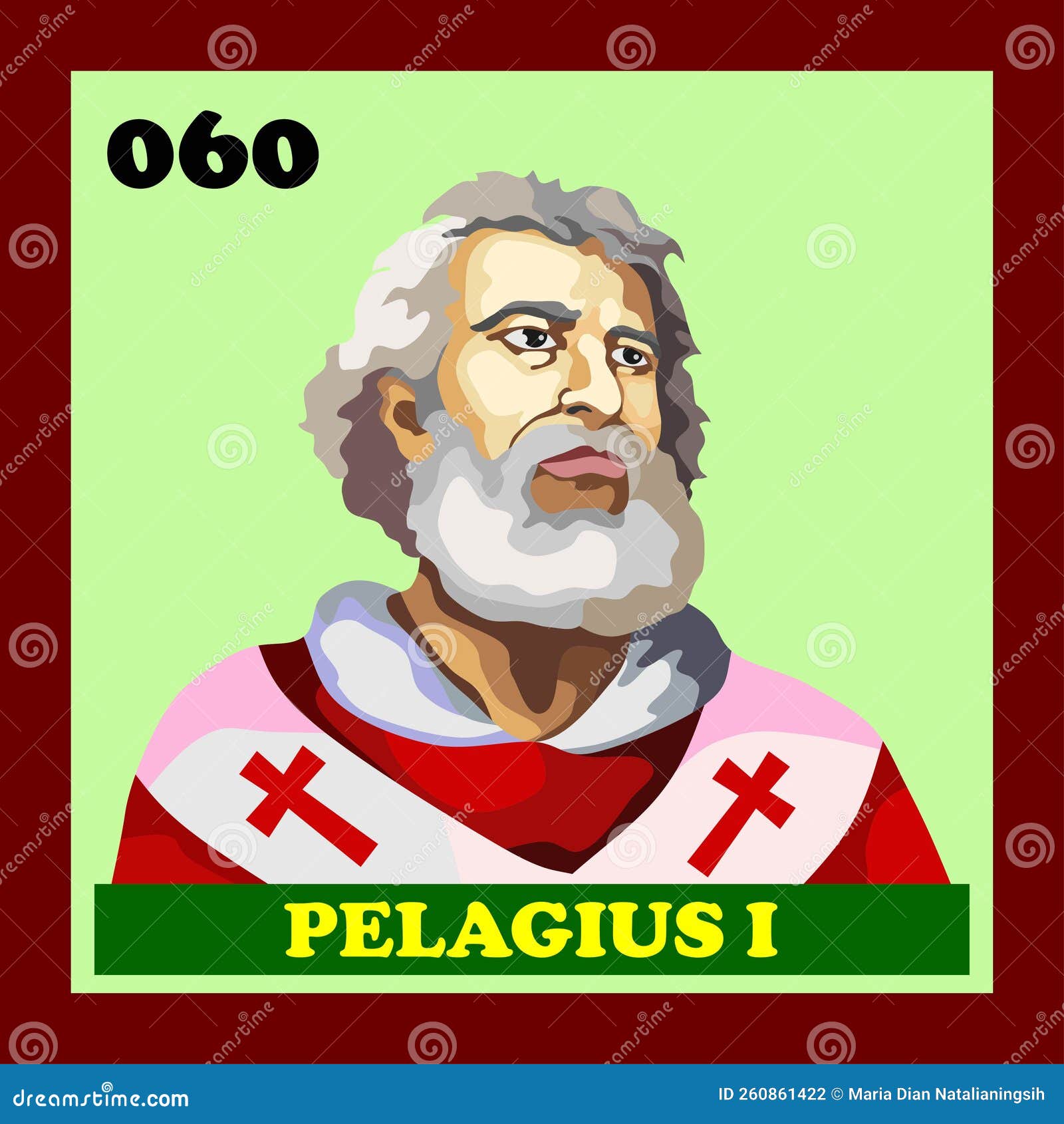 060th Roman Catholic Pope Pelagius I Vector Stock Vector - Illustration ...