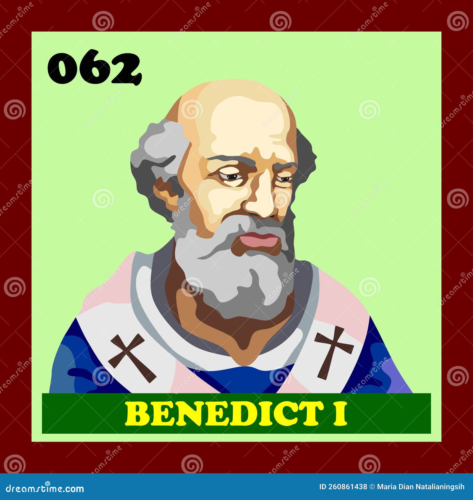 062nd Roman Catholic Pope Benedict I Vector Stock Vector - Illustration ...