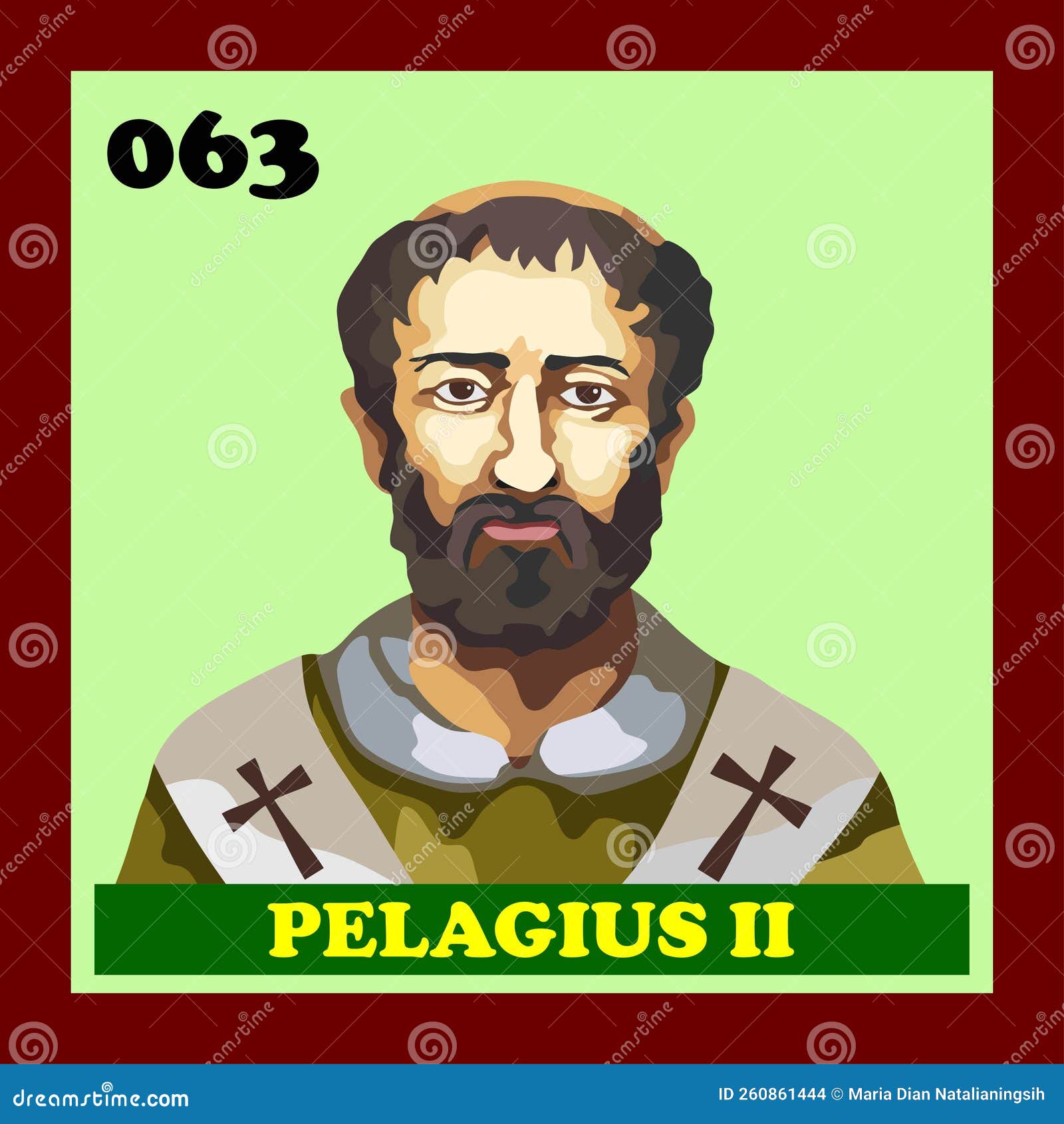 063rd Roman Catholic Pope Pelagius II Vector Stock Illustration ...