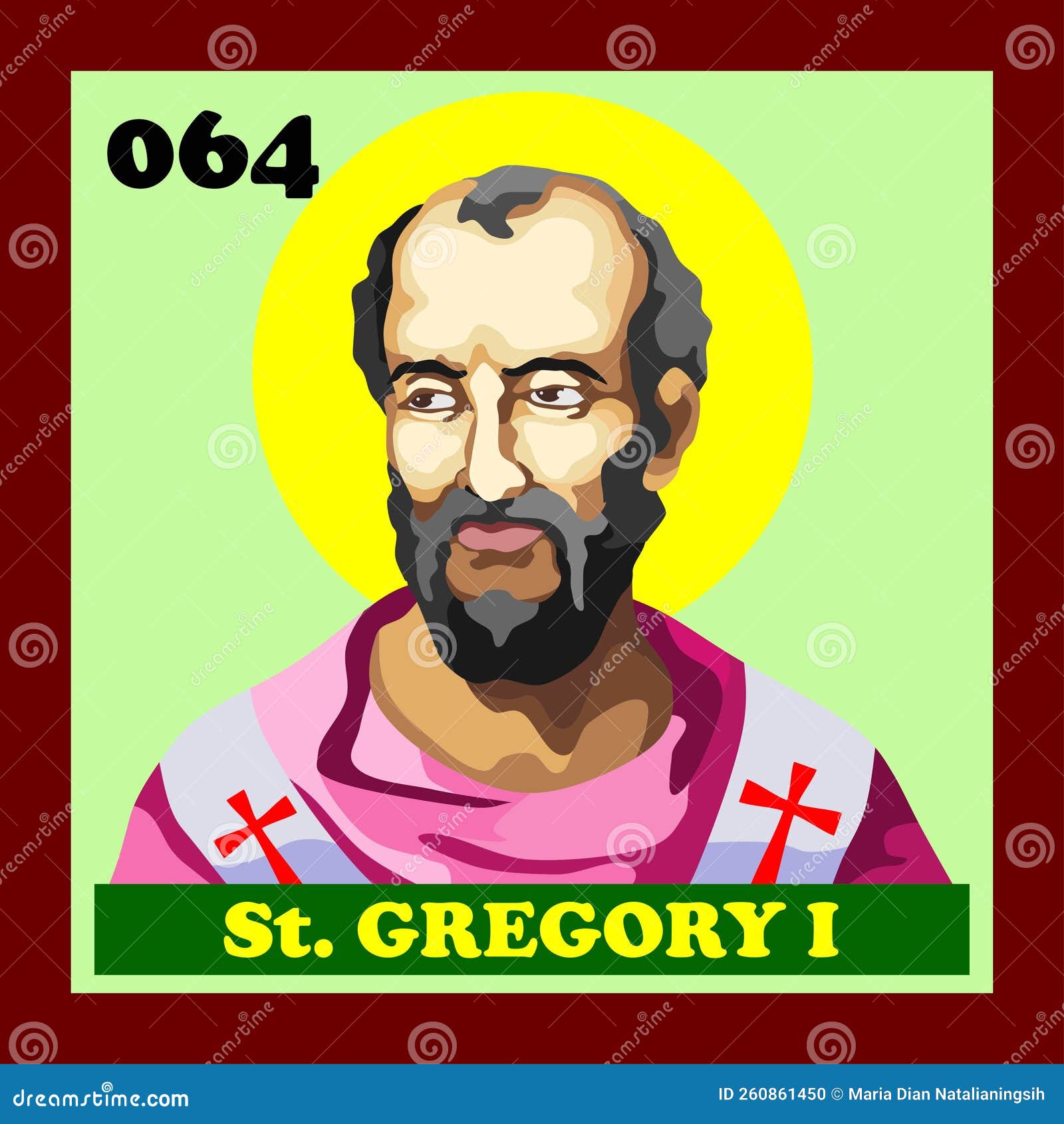 064th Roman Catholic Pope Saint Gregory I Vector Stock Vector ...