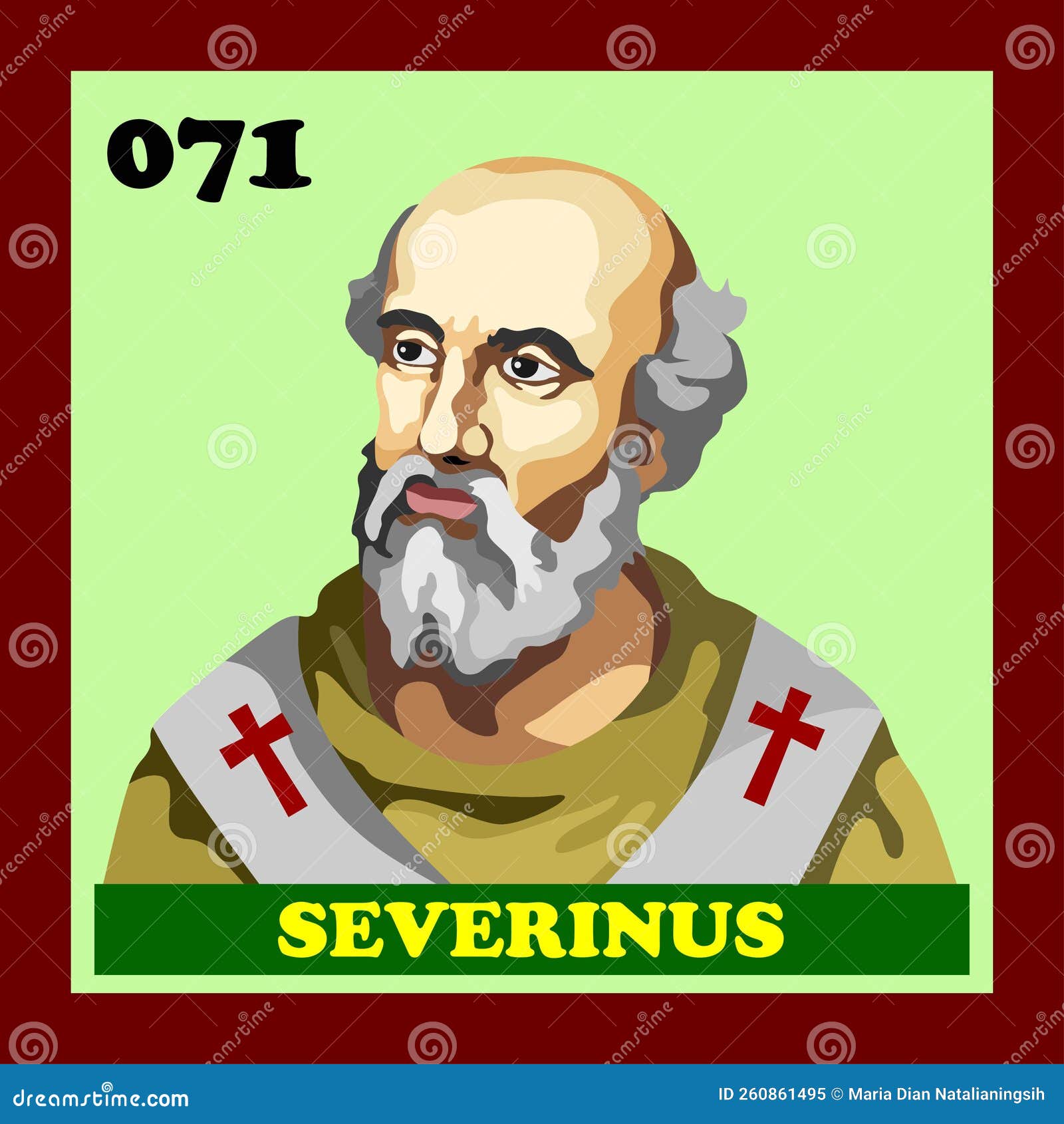 071st Roman Catholic Pope Severinus Vector Stock Vector - Illustration ...