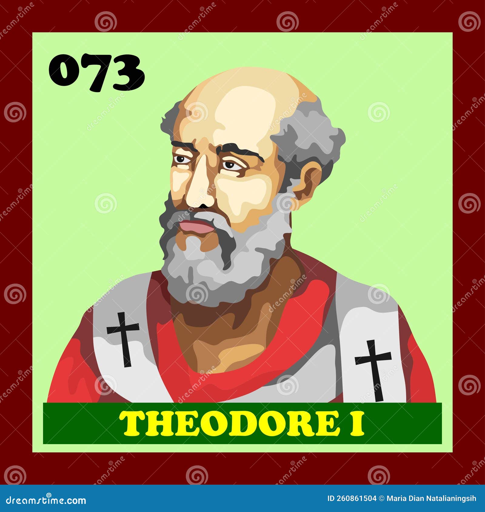 073rd Roman Catholic Pope Theodore I Vector Stock Vector - Illustration ...
