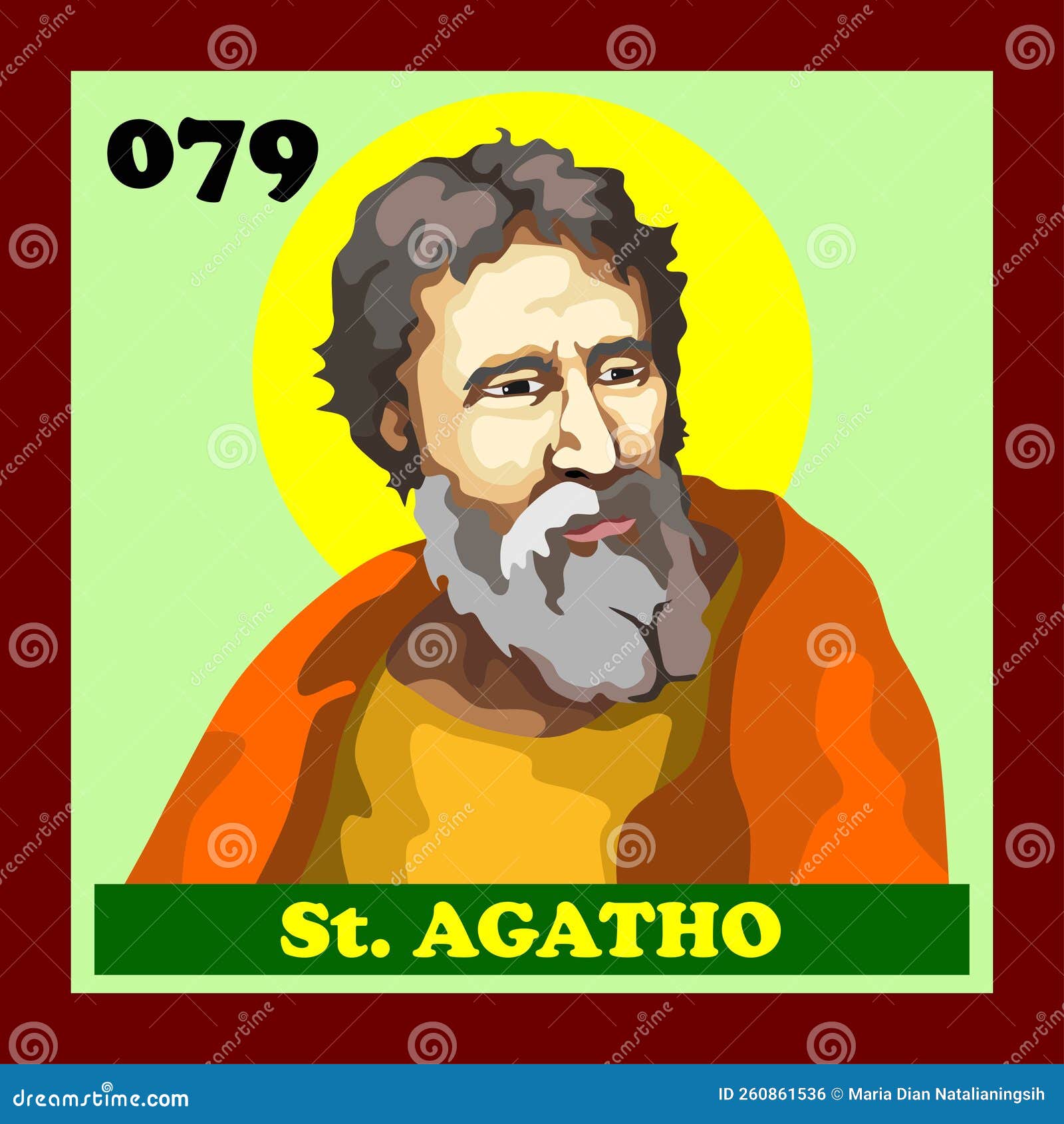 079th Roman Catholic Pope Saint Agatho Vector Stock Vector ...