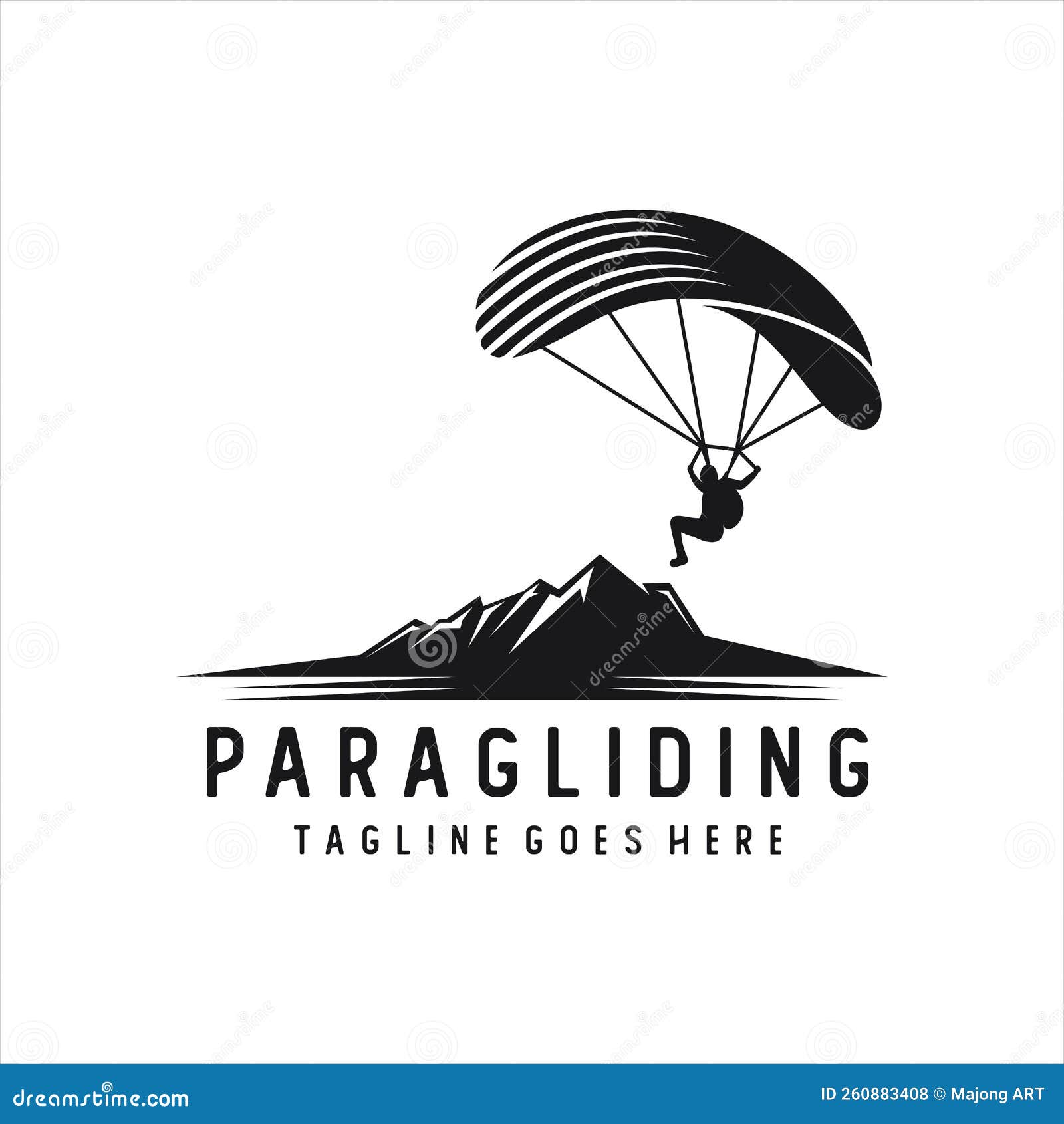 High Adventure Paragliding Logo Design Inspiration Vector Illustration ...