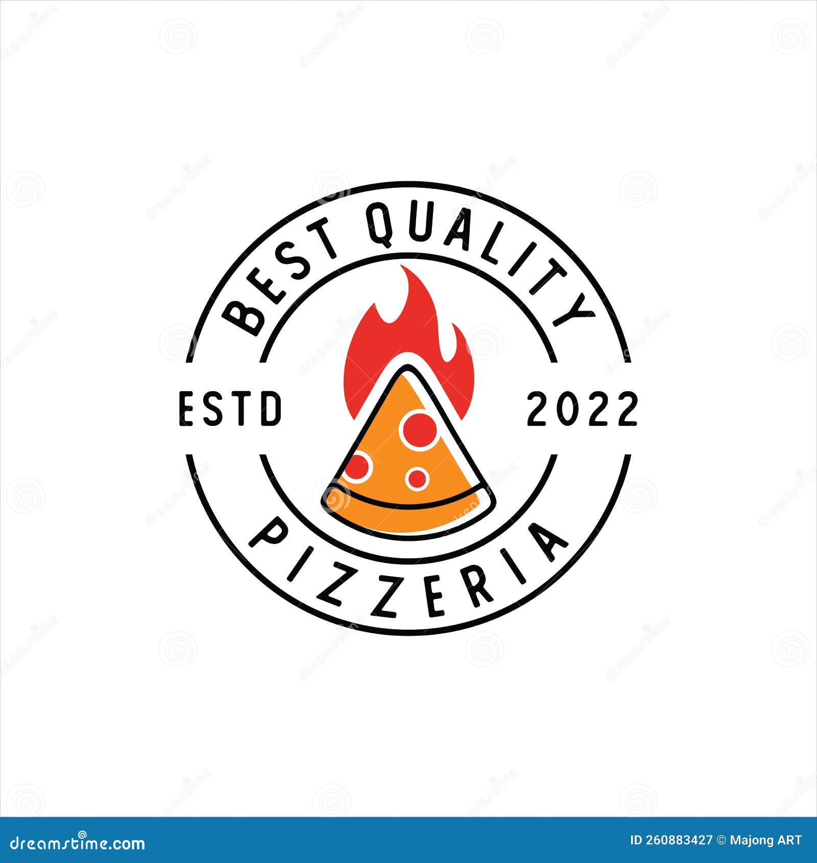 Pizza Restaurant Design Logo. Stock Illustration - Illustration of ...