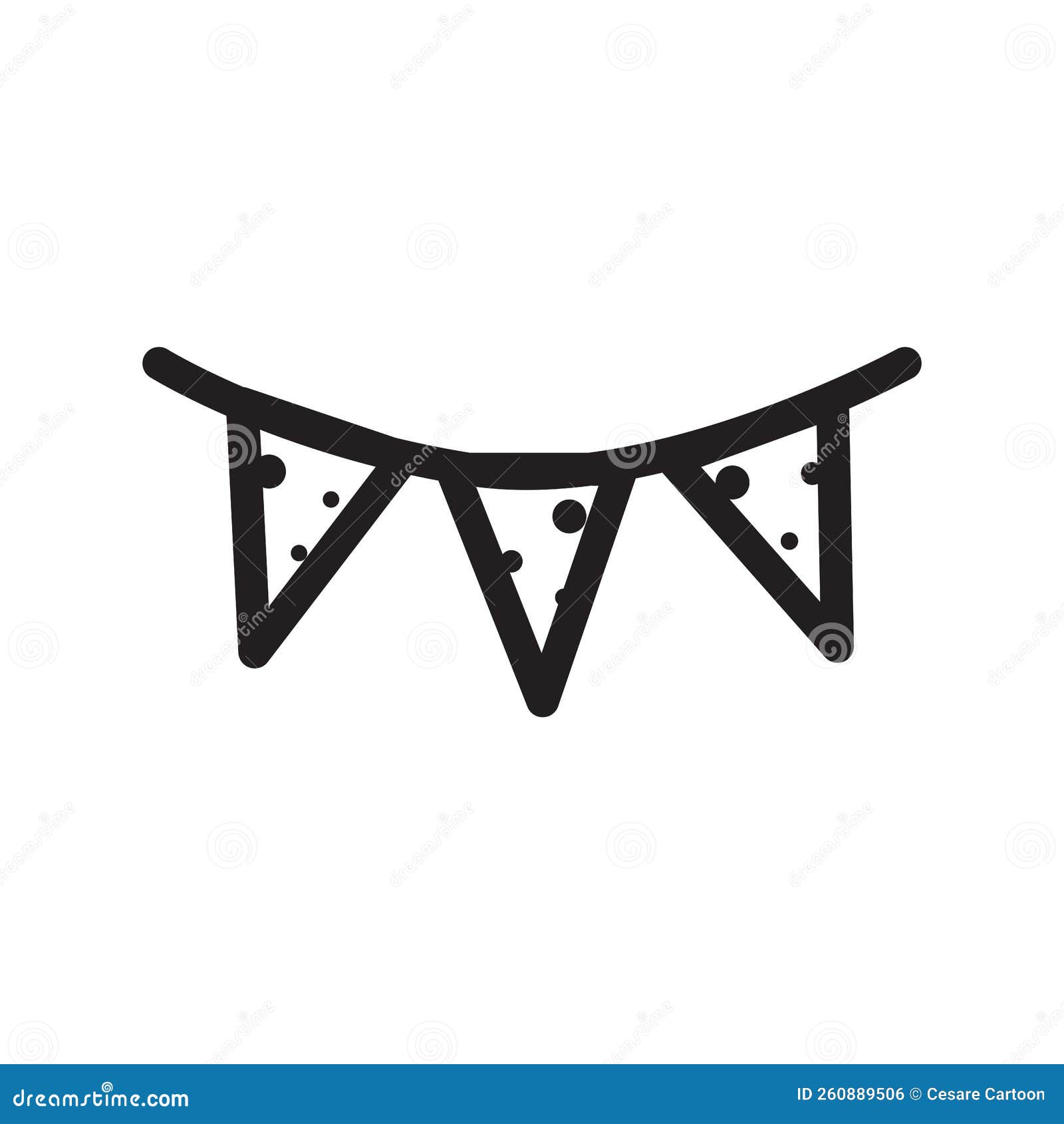 Thin line flag banner stock vector. Illustration of line - 260889506