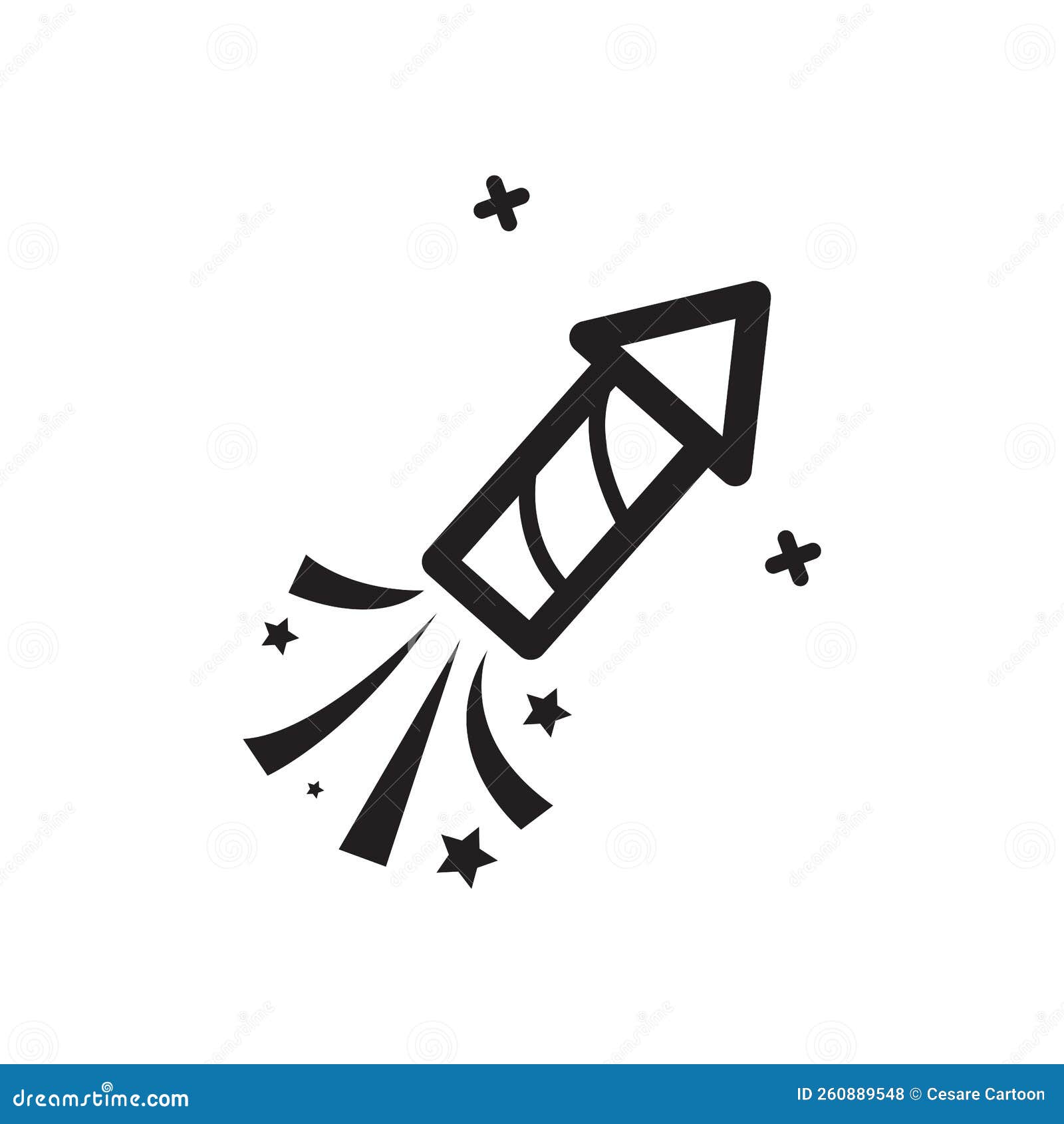 Thin line firework stock vector. Illustration of design - 260889548