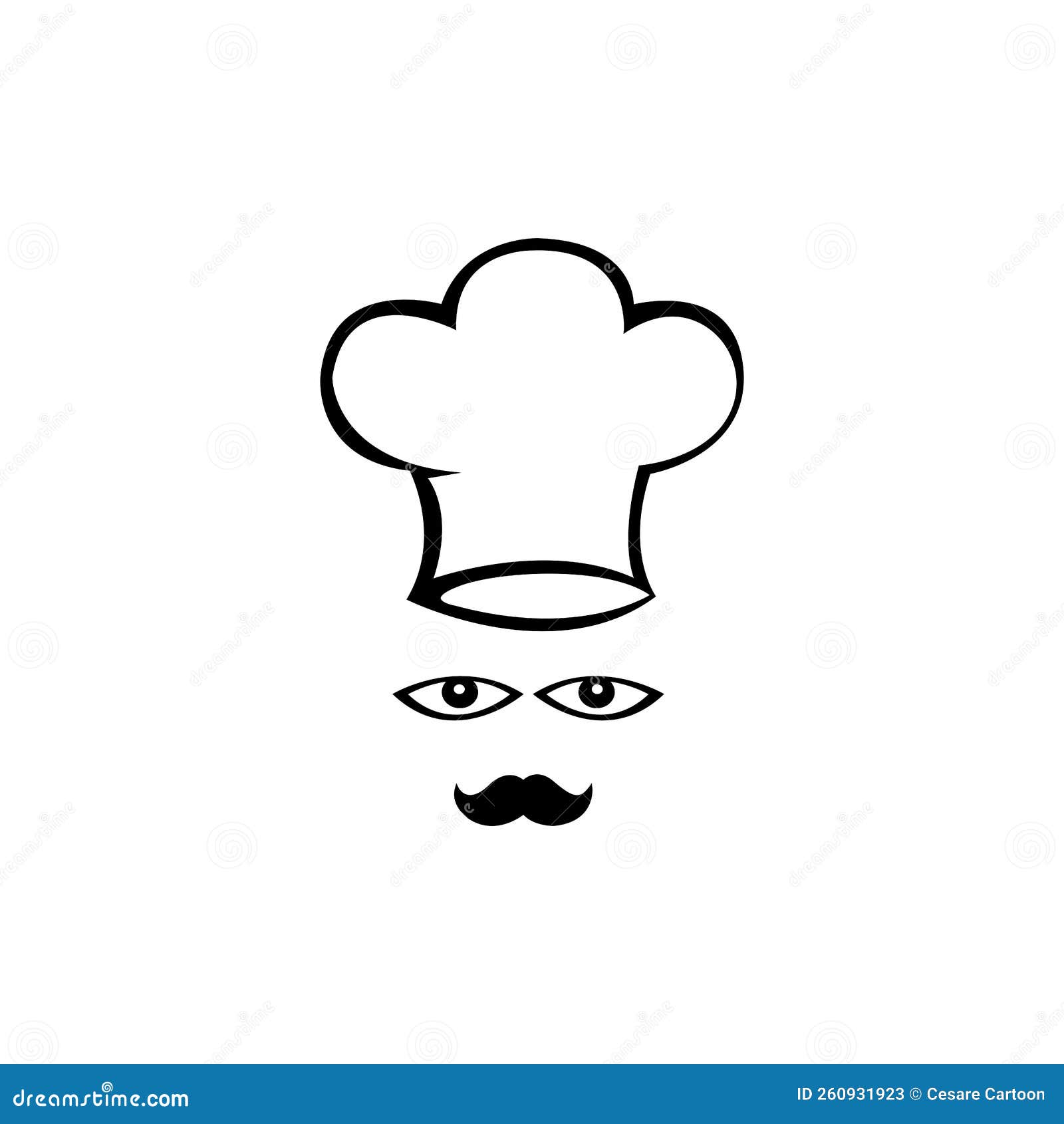 Thin line chef hat logo stock vector. Illustration of line - 260931923