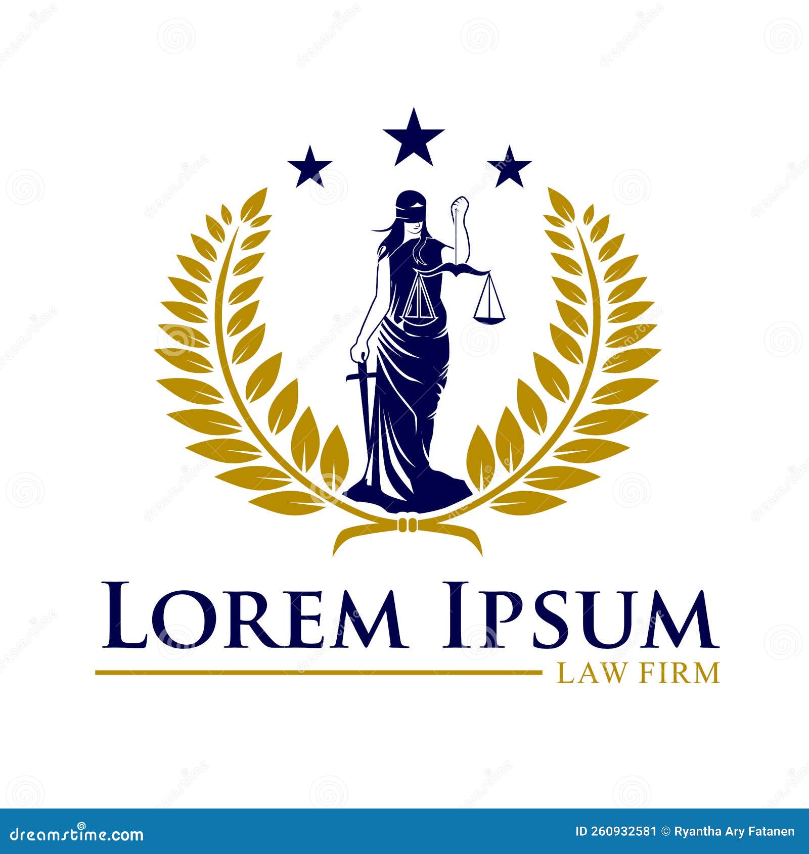 Ilustration of Law Firm Logo Wit Lady of Justice Symbol Stock Vector ...