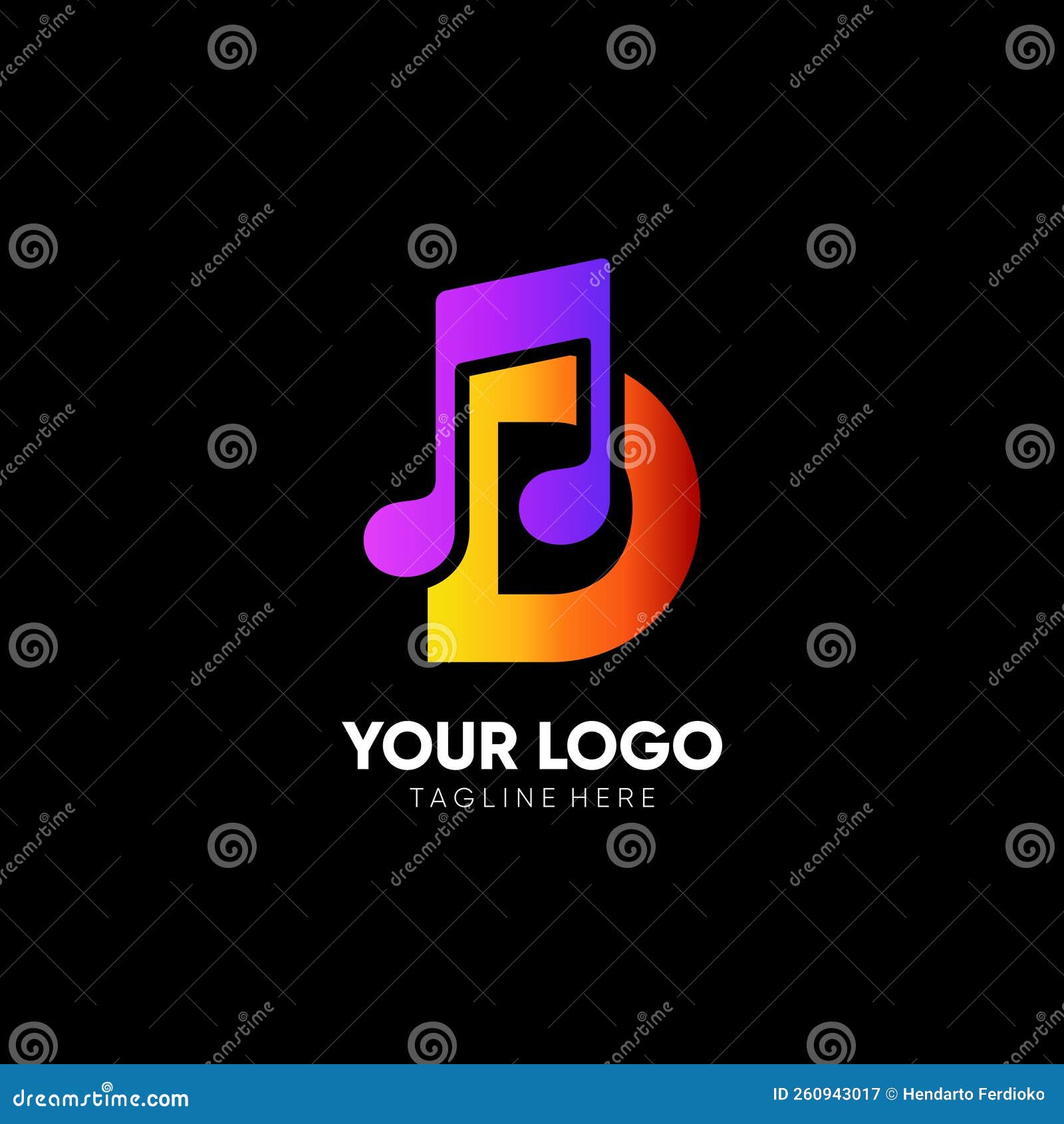 Letter D Initial Music Logo Design Vector Icon Graphic Emblem ...