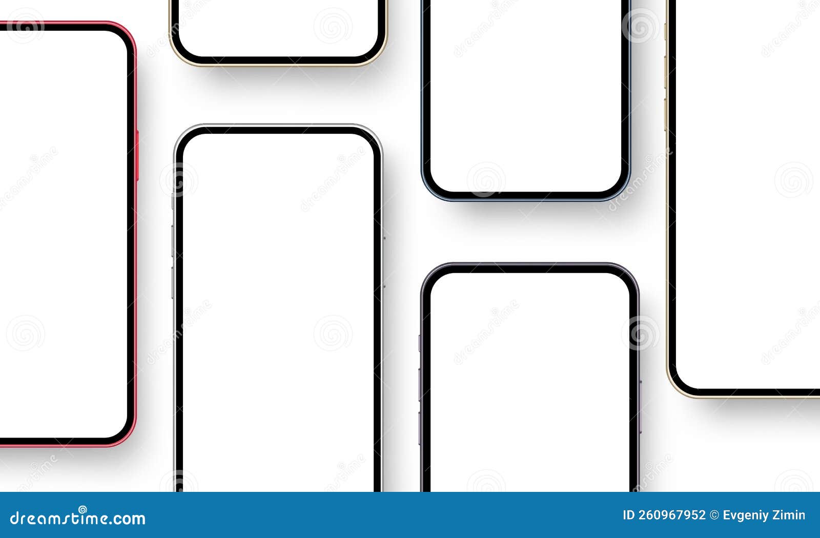 Mobile Phones Mockups with Blank Screens. Template for Showing Mobile ...