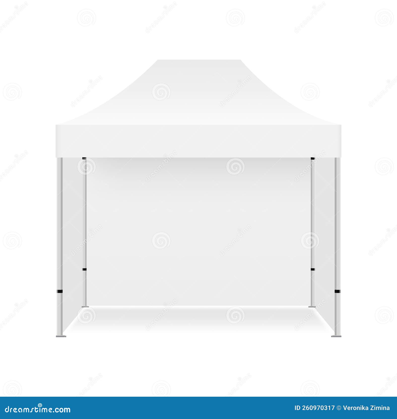 Square Canopy Tent Mockup, Front And Back View, Isolated On White ...