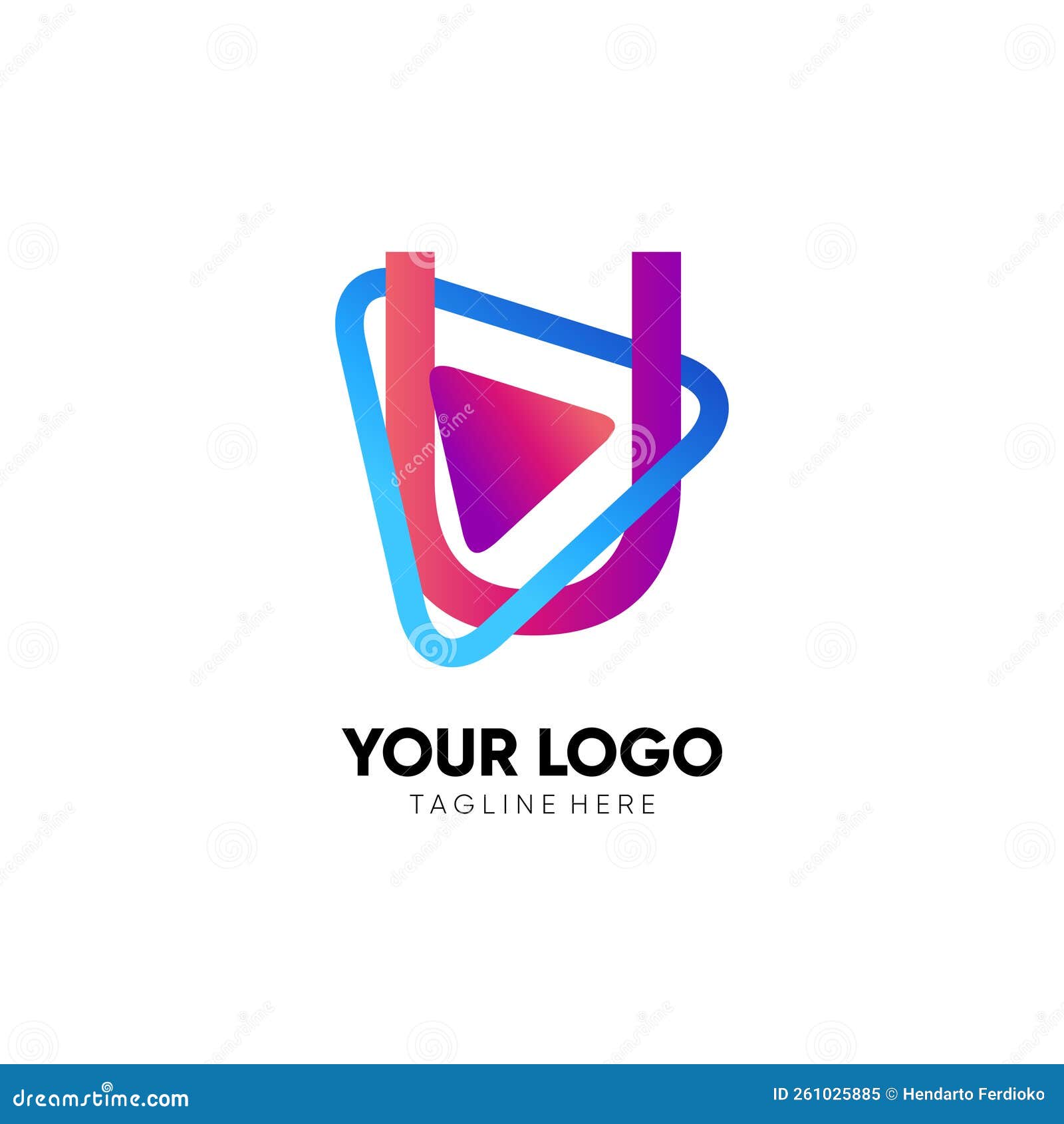 Letter U Initial Play Logo Design Vector Icon Graphic Emblem ...