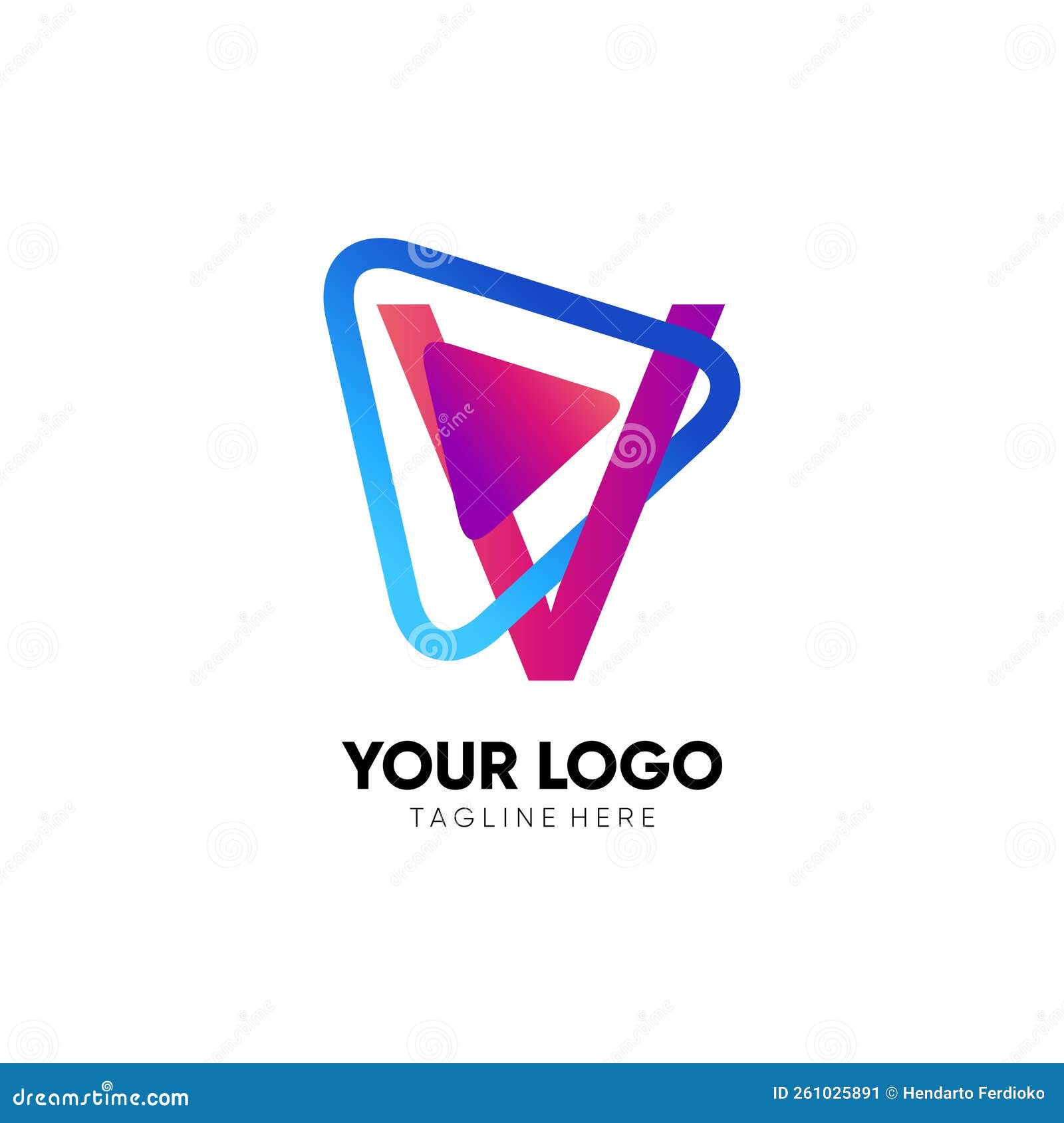 Letter V Initial Play Logo Design Vector Icon Graphic Emblem ...