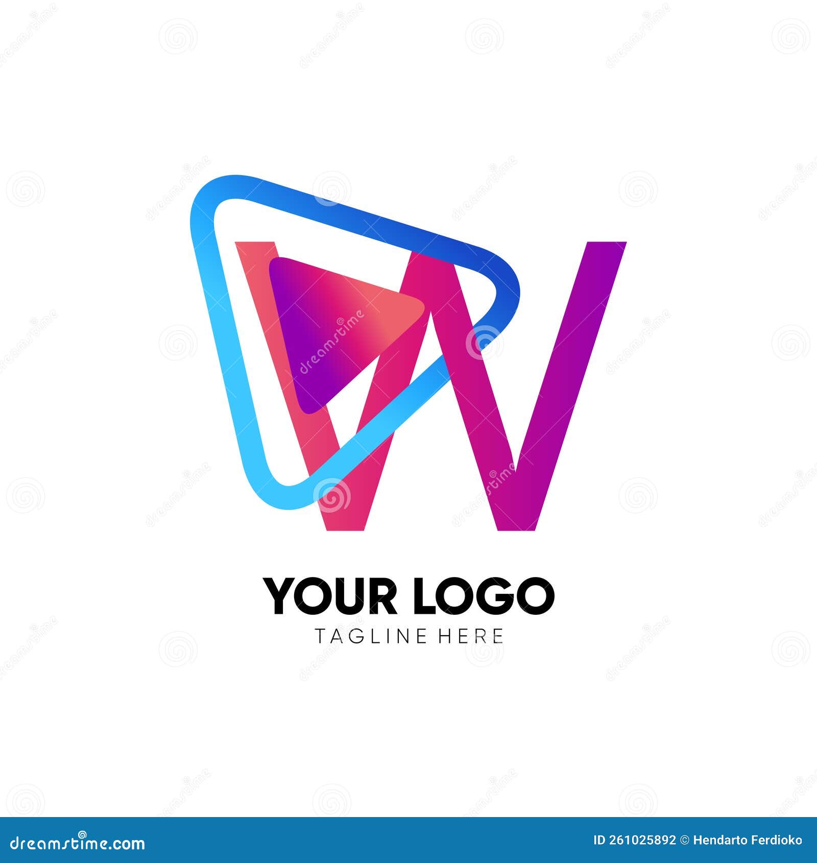 Letter W Initial Play Logo Design Vector Icon Graphic Emblem ...