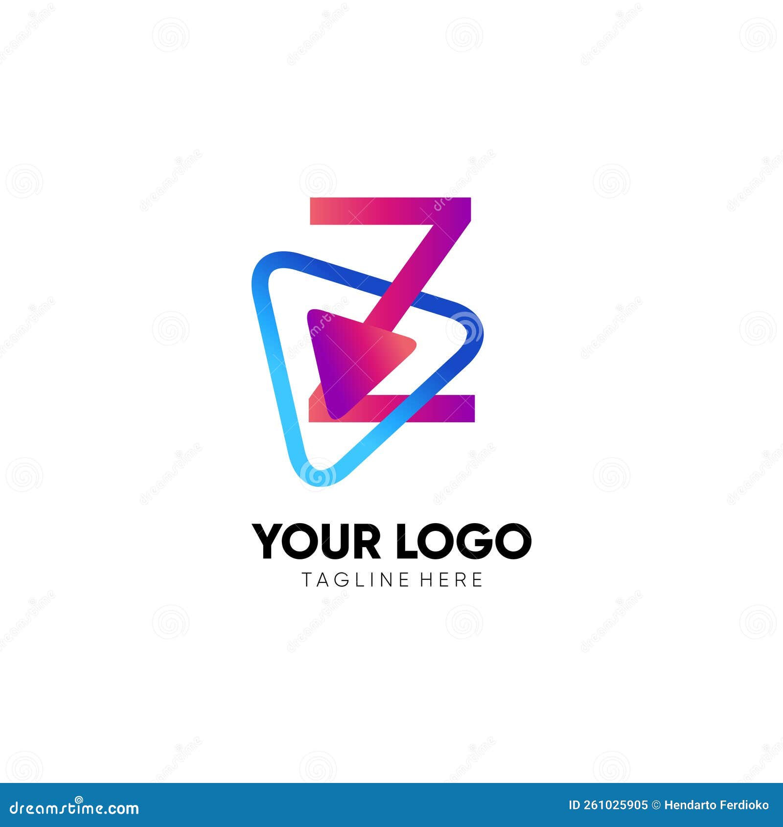 Letter Z Initial Play Logo Design Vector Icon Graphic Emblem ...