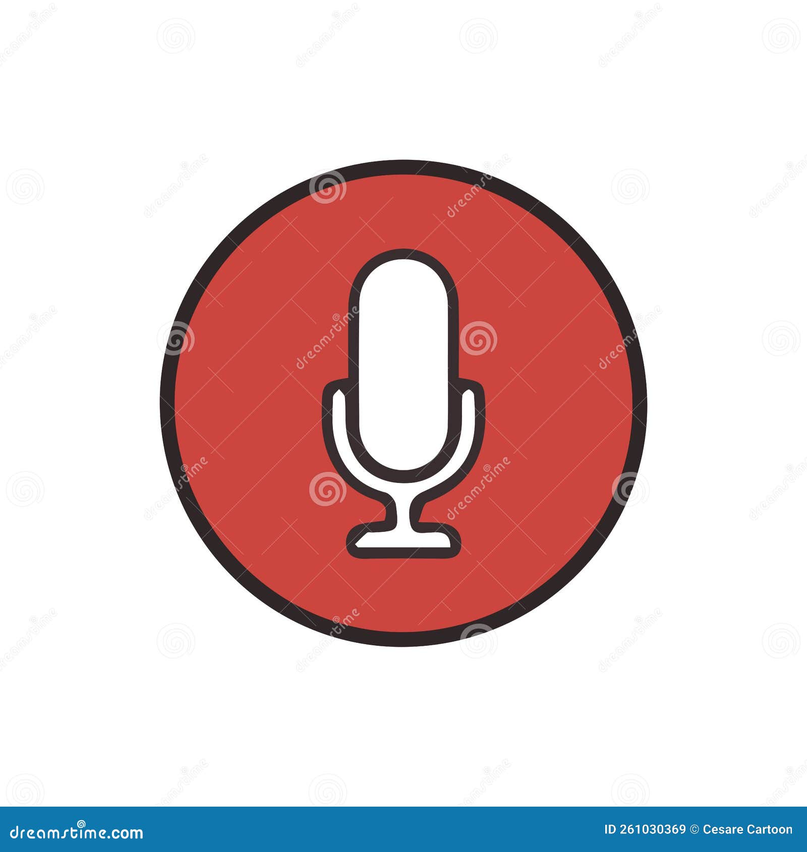 Cartoon microphone stock vector. Illustration of design - 261030369
