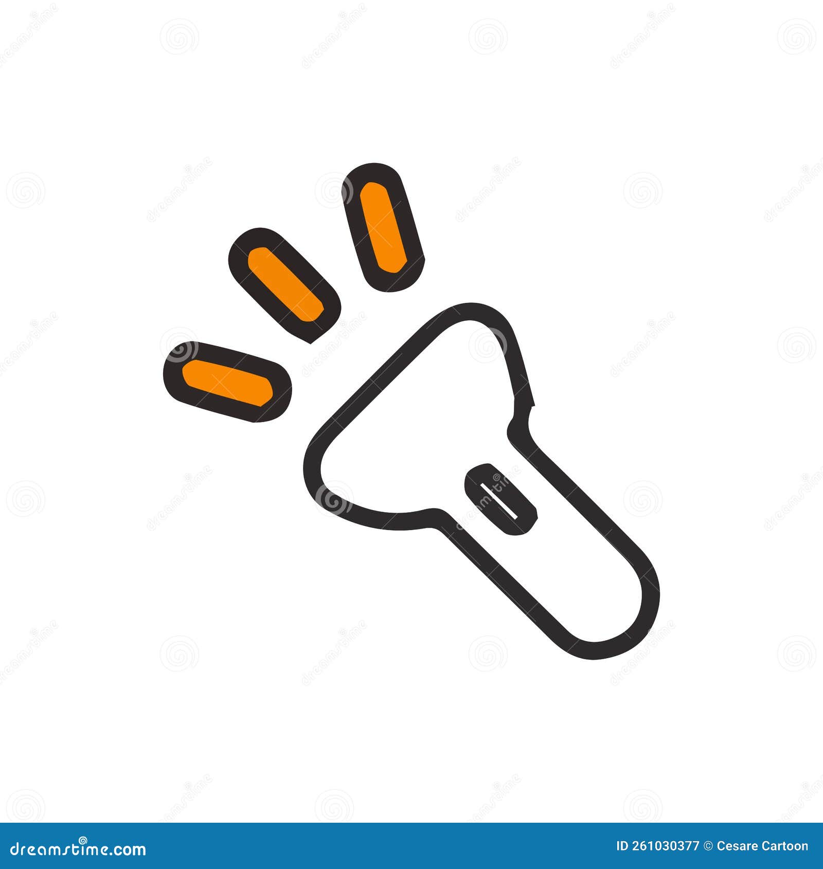 Cartoon flashlight stock vector. Illustration of cartoon - 261030377