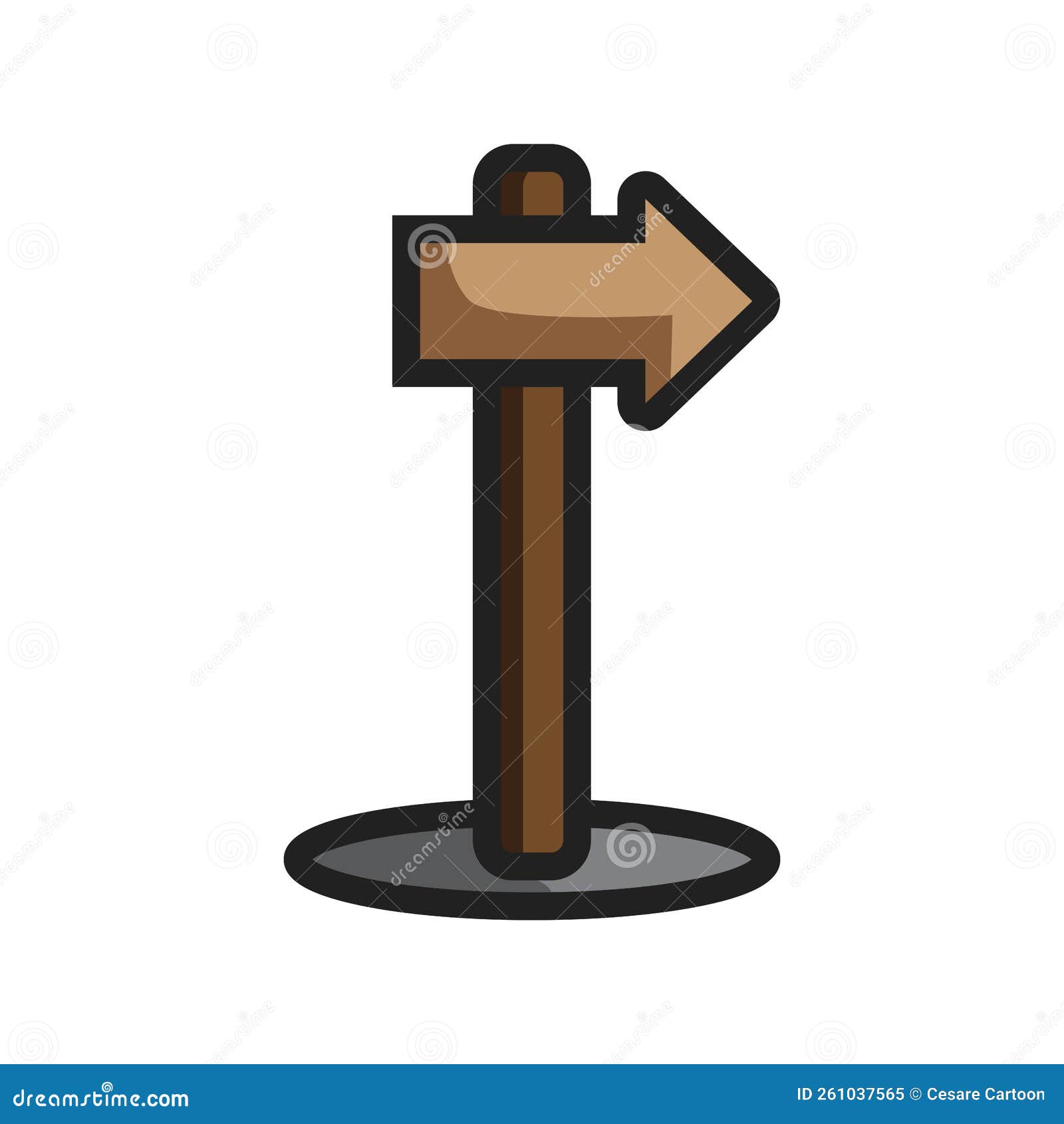 Cartoon signpost stock vector. Illustration of simple - 261037565