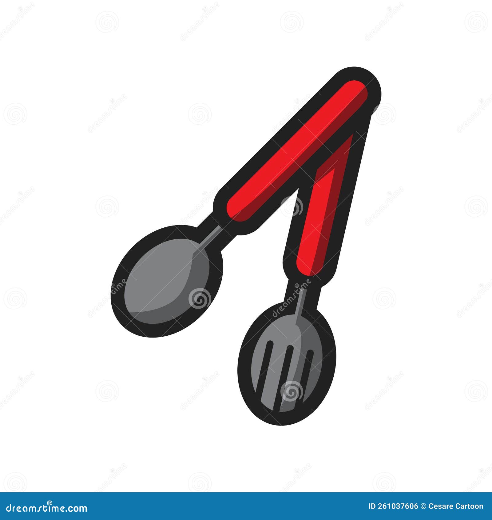 Cartoon eating utensil stock vector. Illustration of flat - 261037606