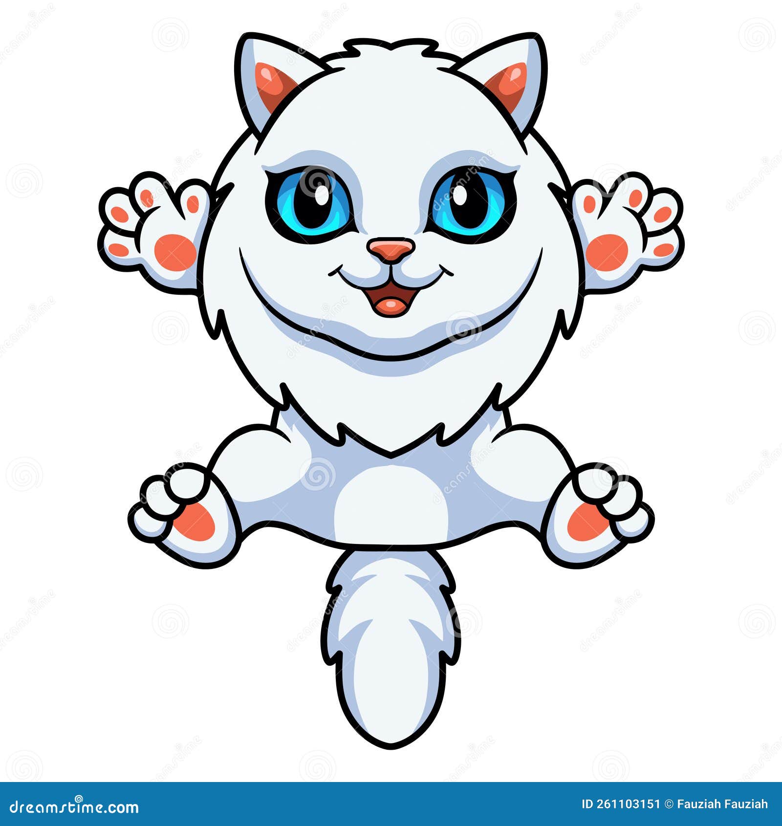 Cute Little Persian Cat Cartoon Posing Stock Vector - Illustration of ...