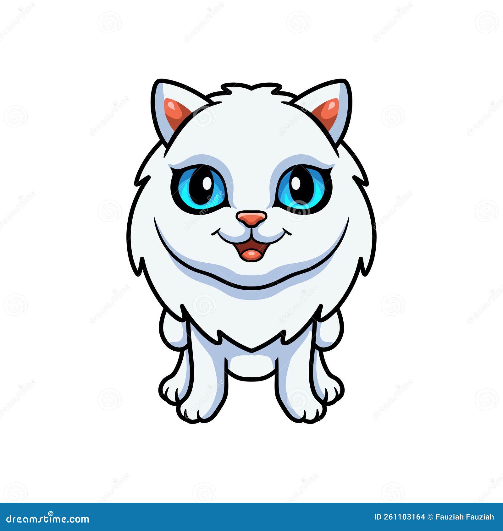 Cute Little Persian Cat Cartoon Stock Vector - Illustration of ...