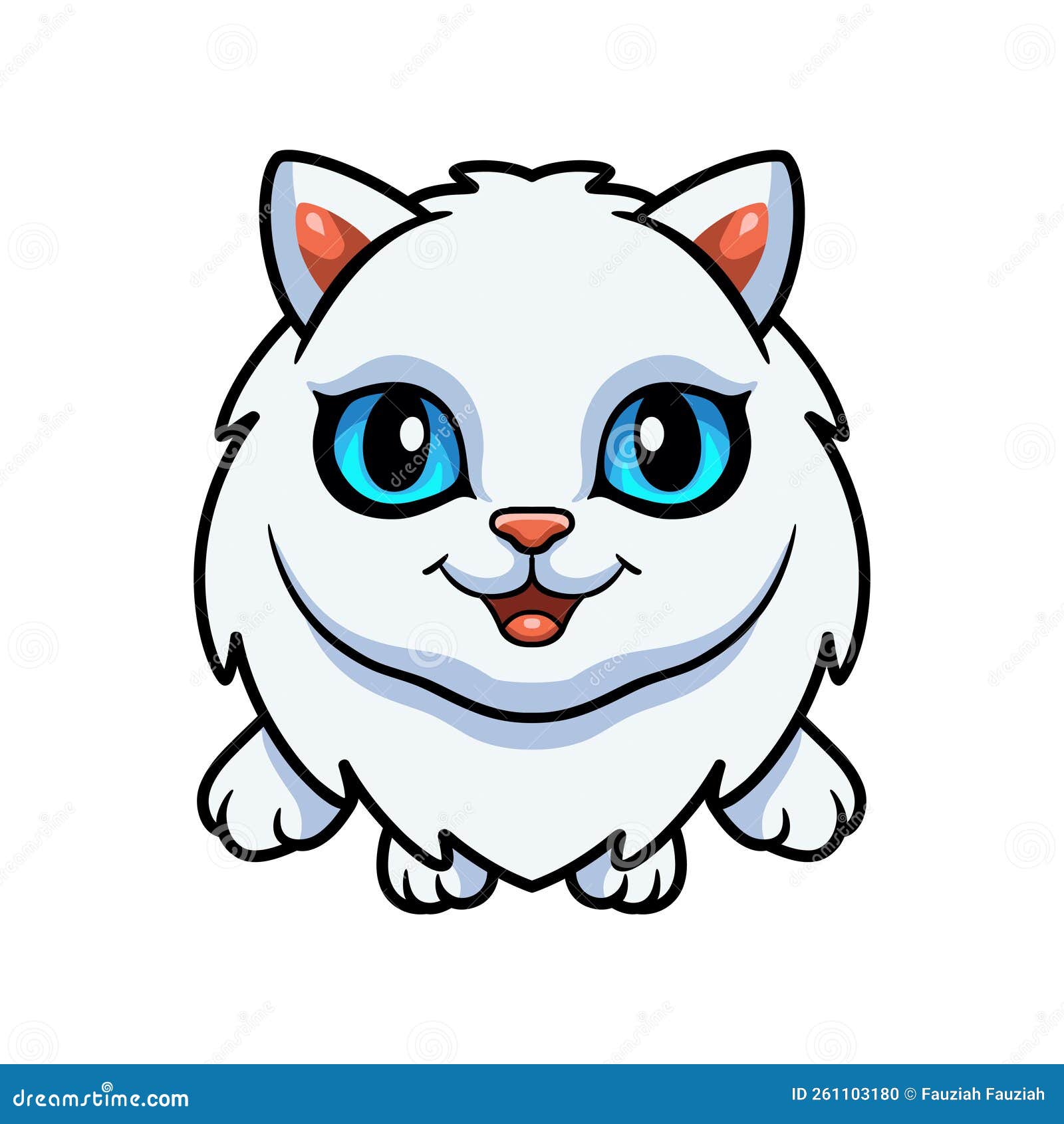 Cute Persian Cat Cartoon Posing Stock Vector - Illustration of ...