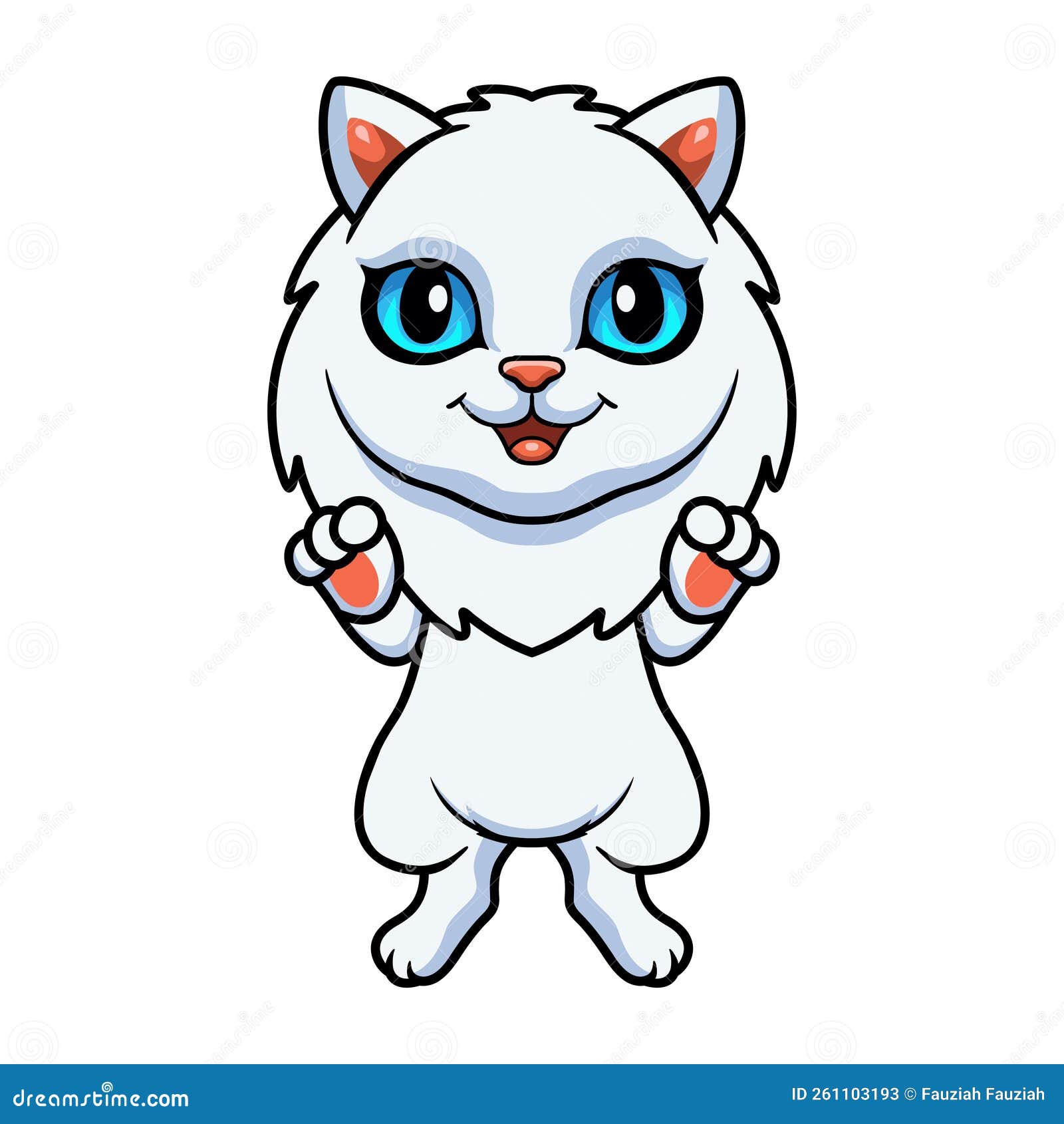 Cute Persian Cat Cartoon Standing Stock Vector - Illustration of beast ...