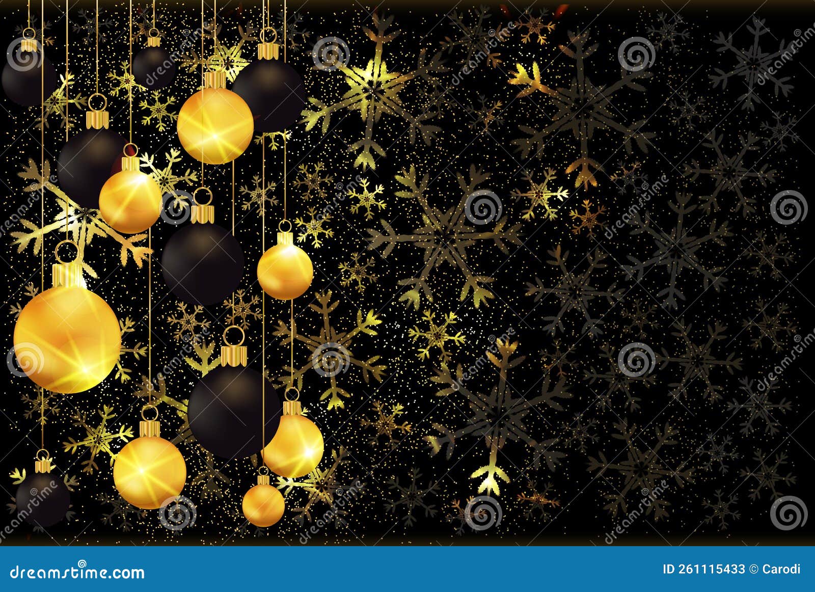 Golden Merry Christmas Vip Card with Xmas Balls, Stock Vector ...