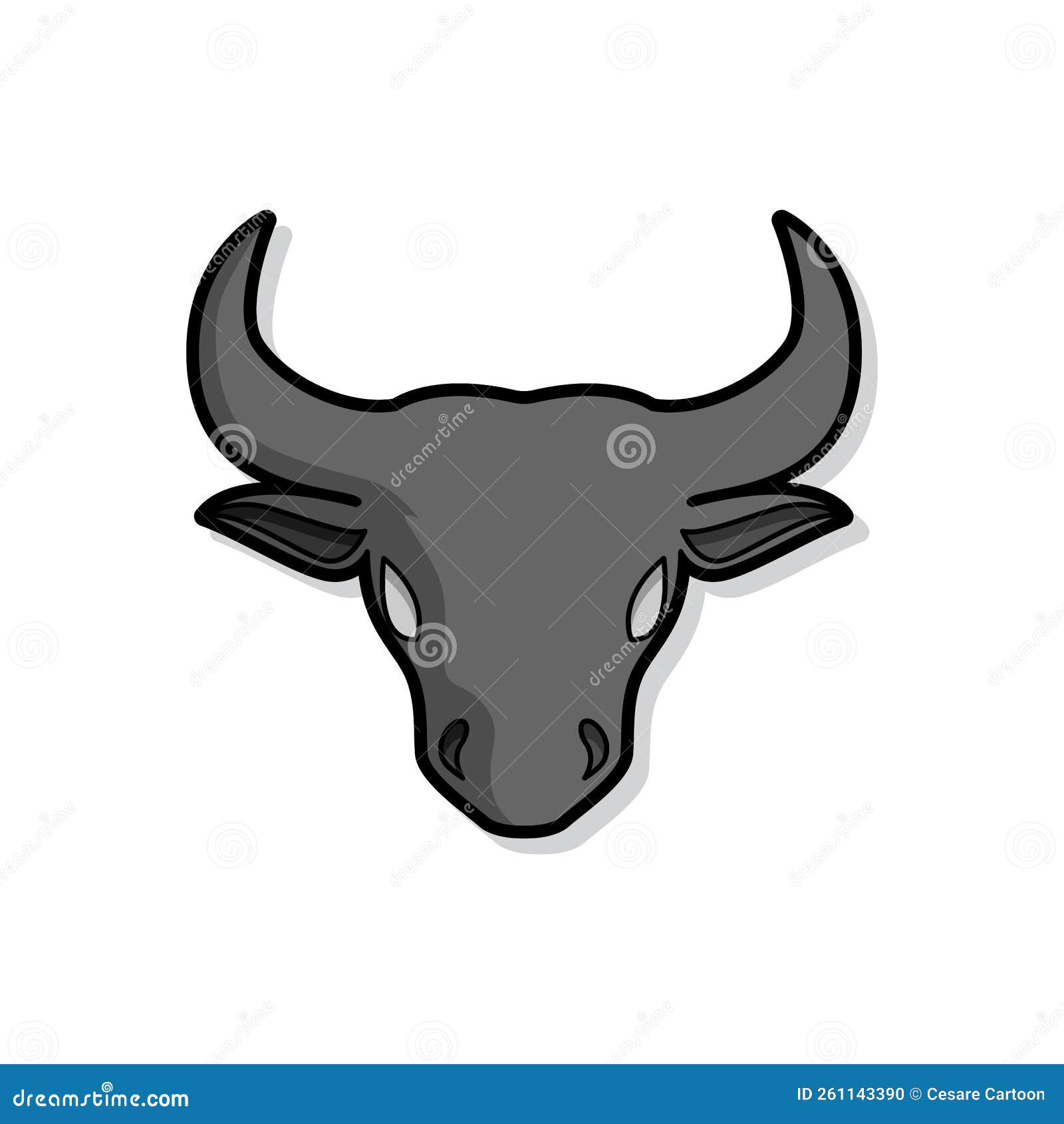 Cartoon taurus stock vector. Illustration of logo, design - 261143390