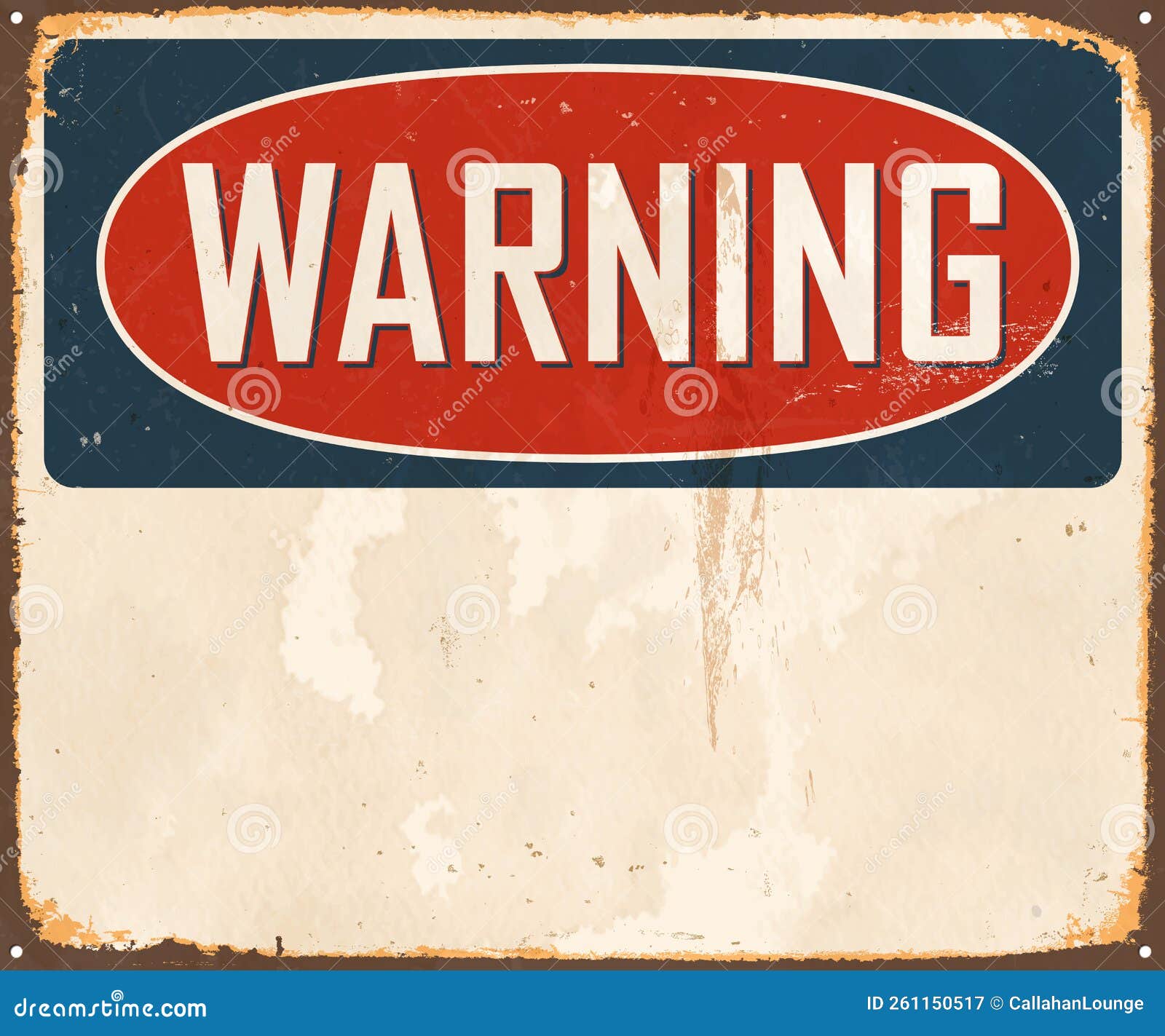 Vintage Warning Metal Sign with Room for Text or Graphics. Stock Vector ...