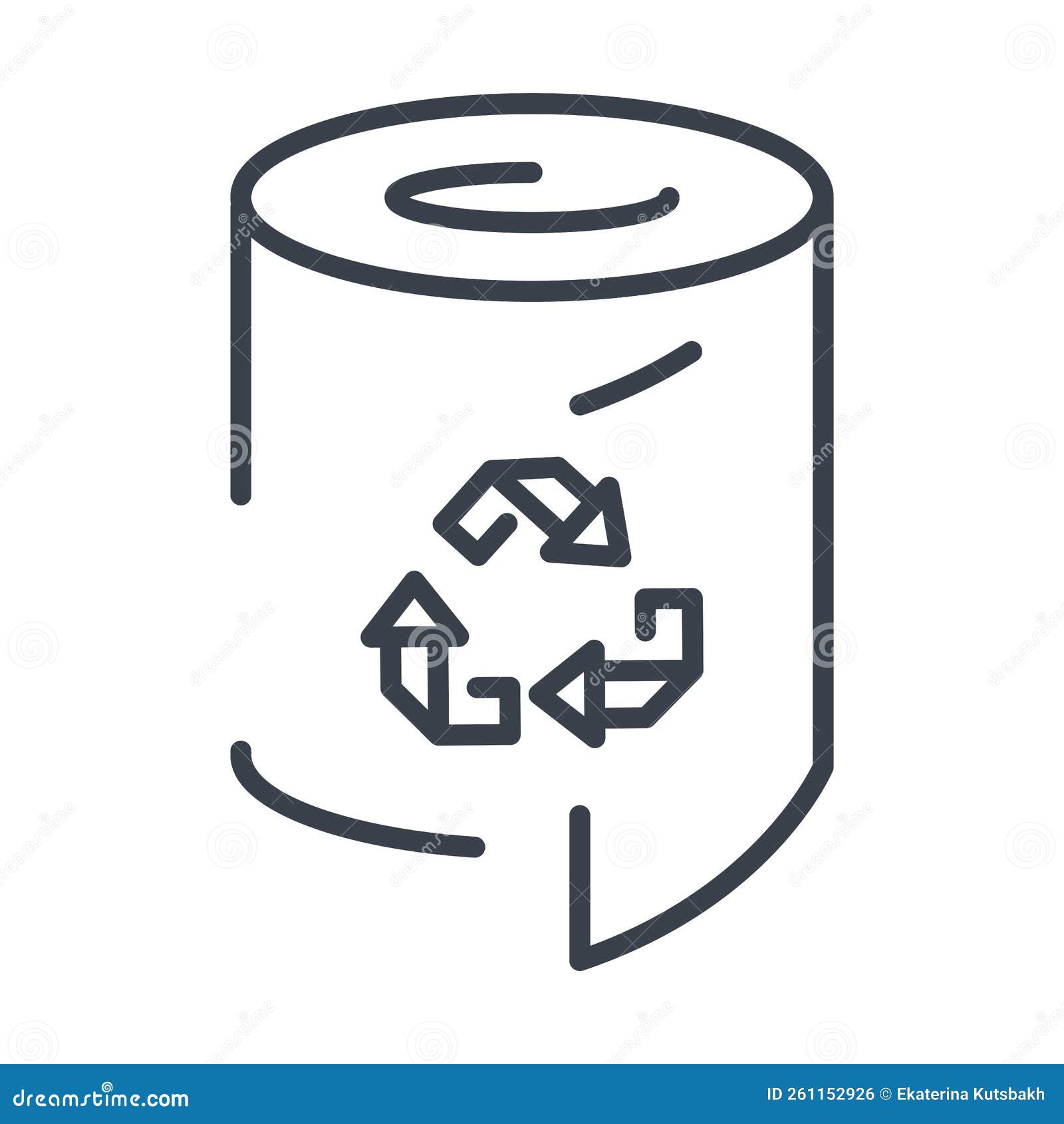 Vector Isolated Icon of Toilet Paper Roll with Recycling Sign. Stock ...