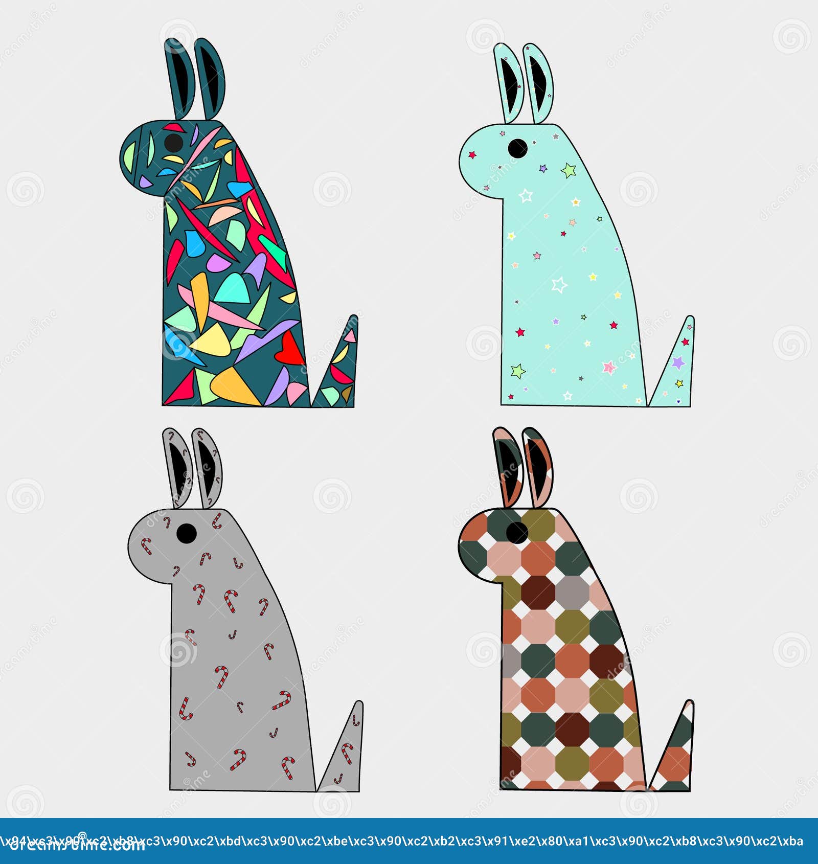 Geometric Bunnies for Your Ideas. Hares Stock Vector - Illustration of ...