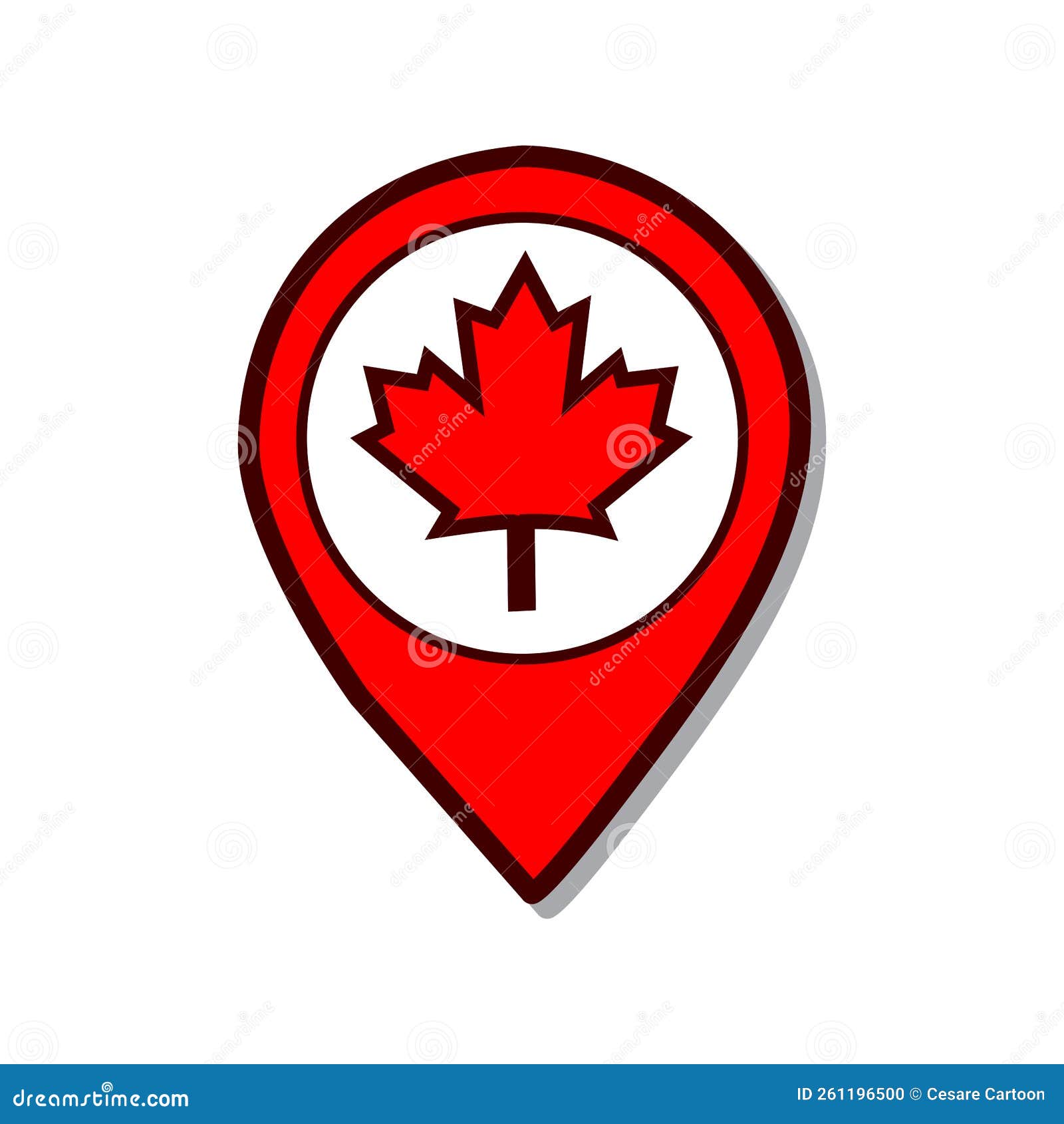 Cartoon canada map pin stock vector. Illustration of logo - 261196500