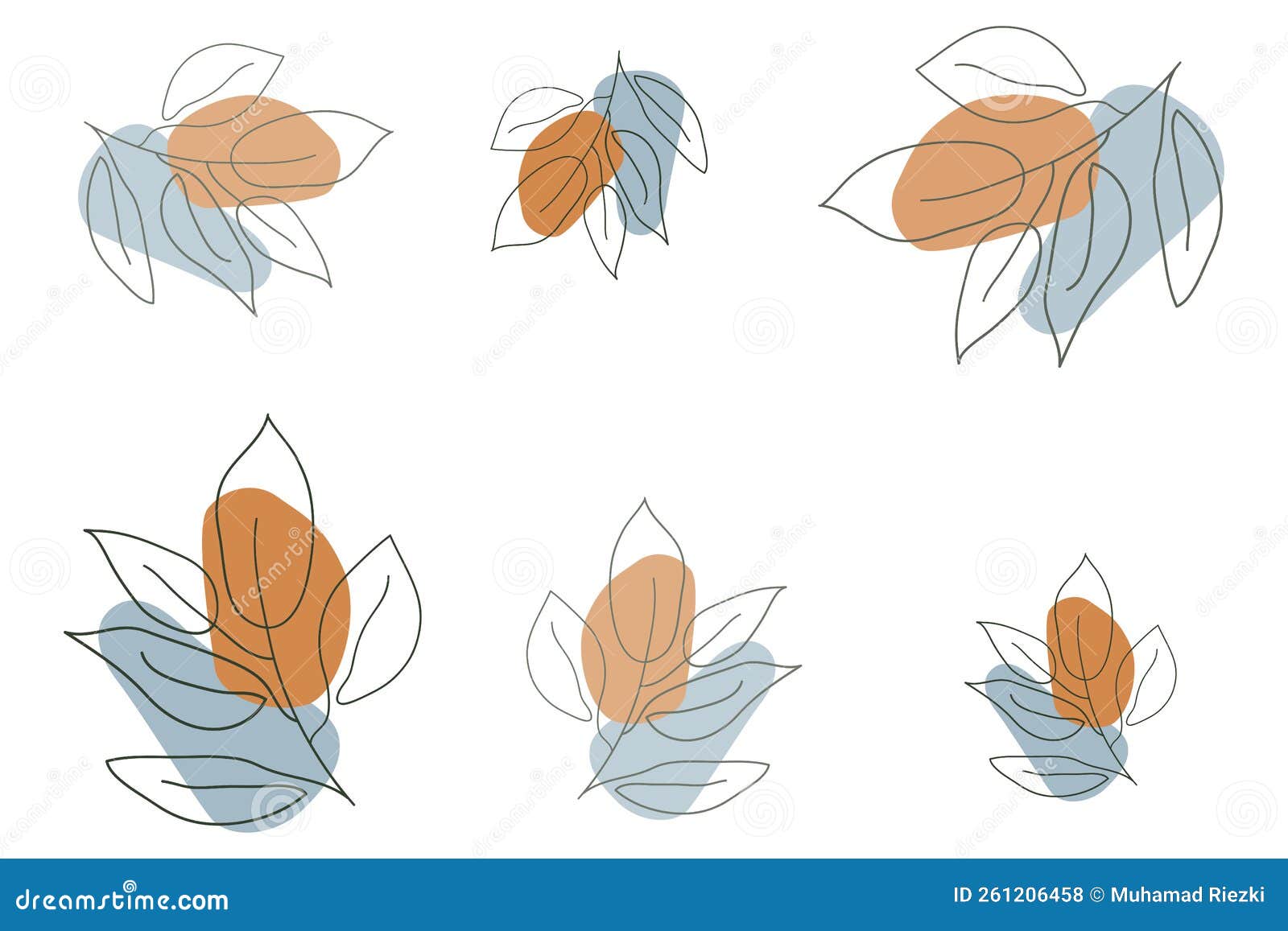 Modern Abstract Background with Organic Plants, Shape Vector ...