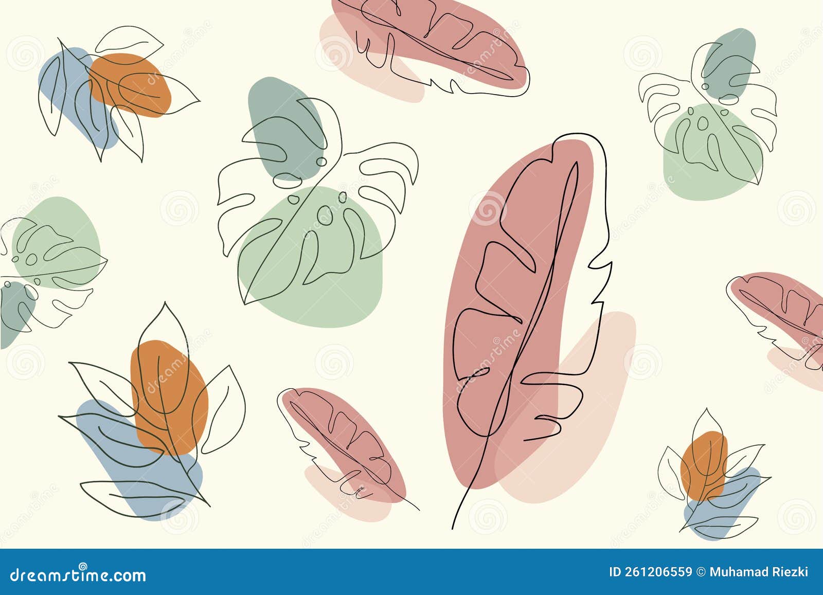 Modern Abstract Background with Organic Plants, Shape Vector ...