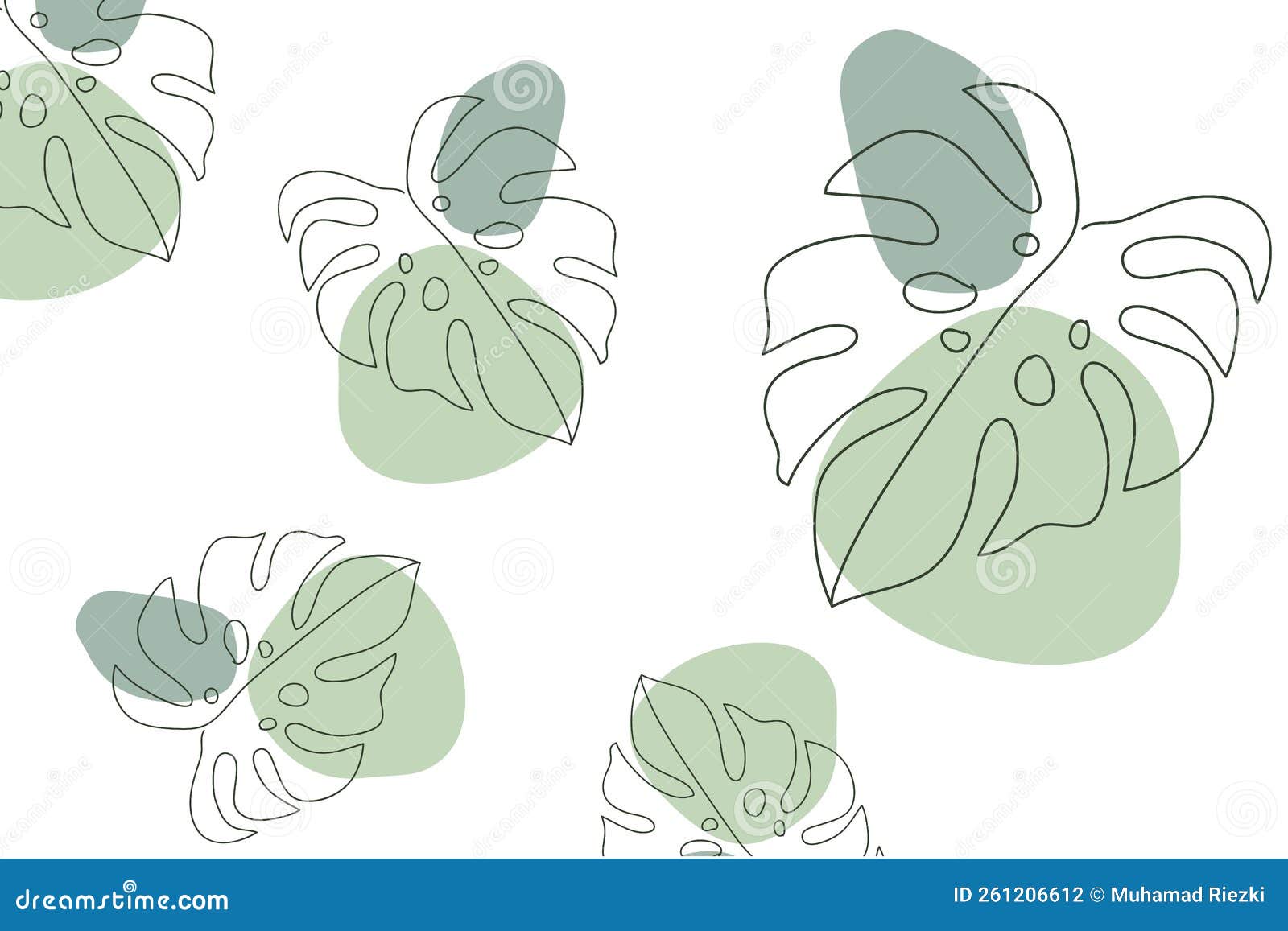 Modern Abstract Background with Organic Plants, Shape Vector ...