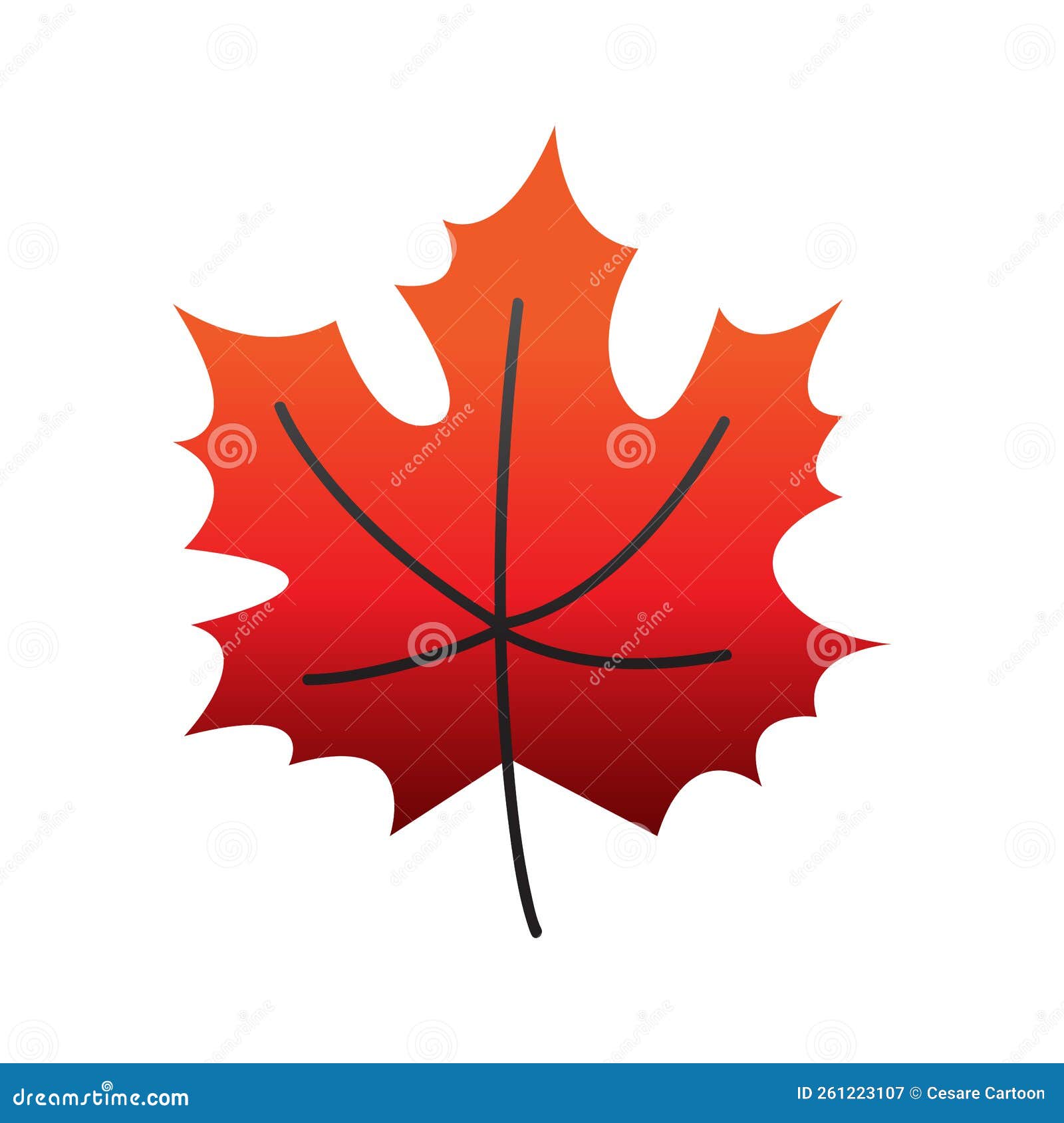 Cartoon maple leaf stock vector. Illustration of logo - 261223107