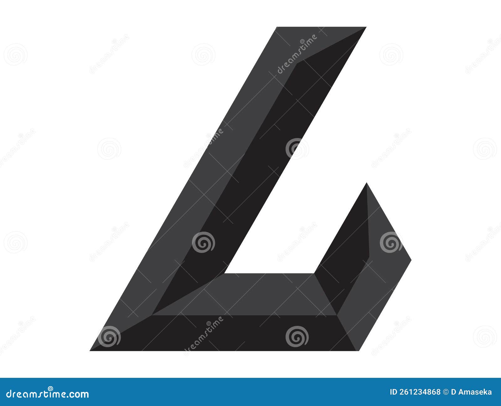 L letter 3d design stock vector. Illustration of outline - 261234868