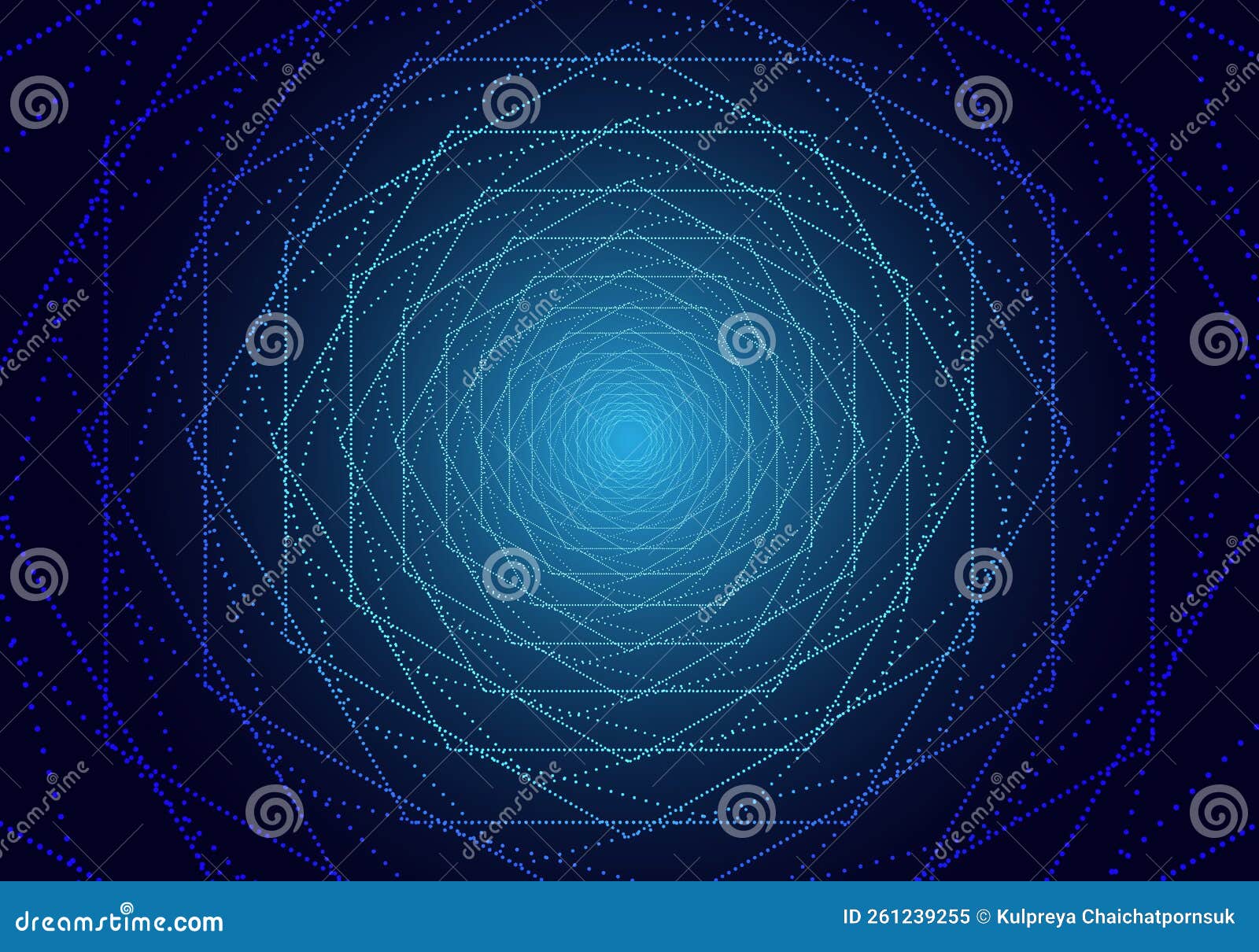 Background Particles Use Geometric Shapes To Form a Spiral. Stock ...
