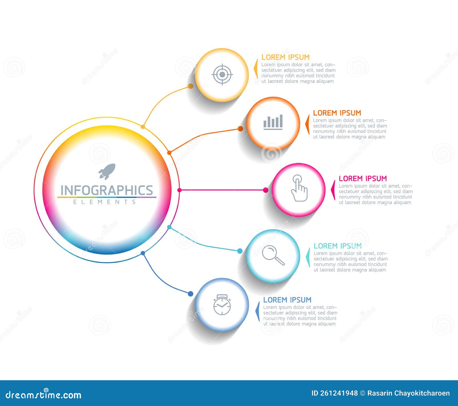 Circular Connection Steps Infographic Template Stock Vector ...