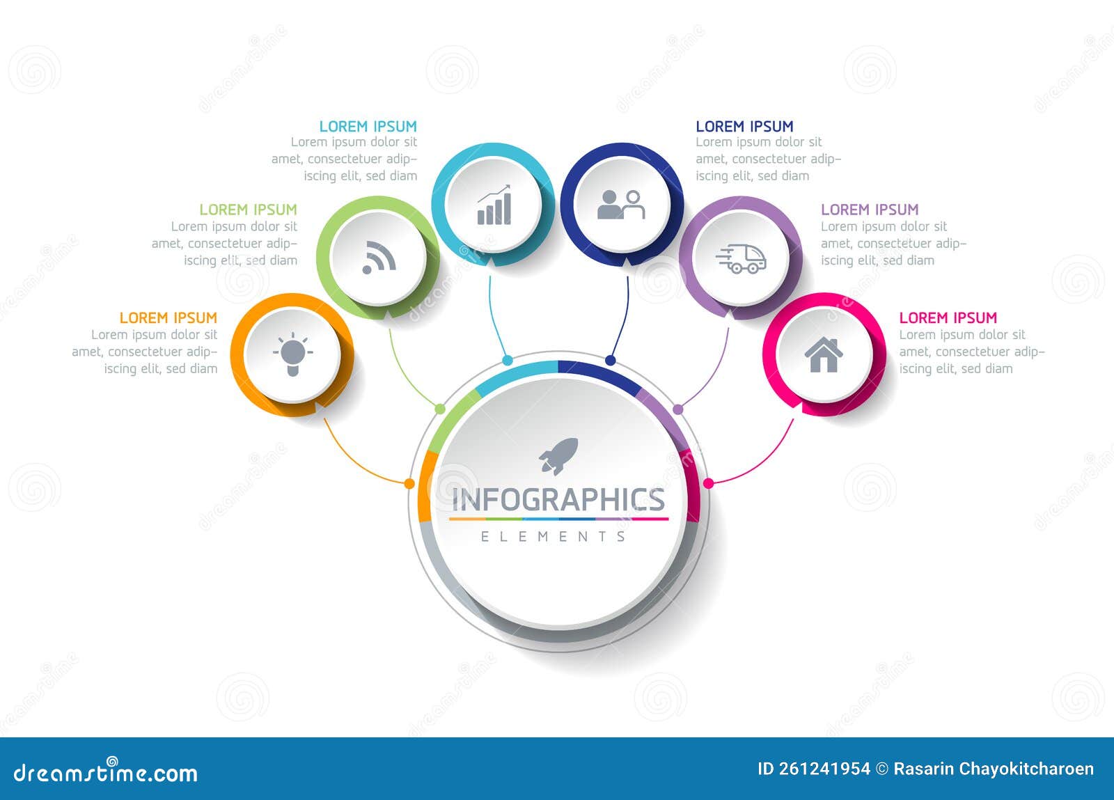Circular Connection Steps Infographic Template Stock Vector ...