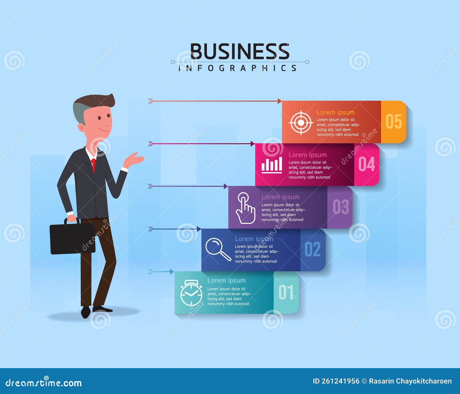 Connecting Steps Business Infographic Template Stock Vector ...