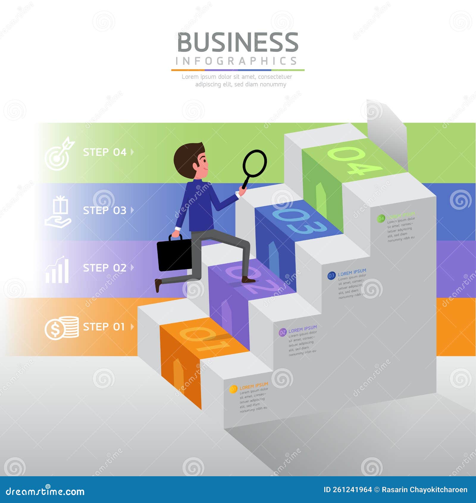 Connecting Steps Business Infographic Template Stock Vector ...