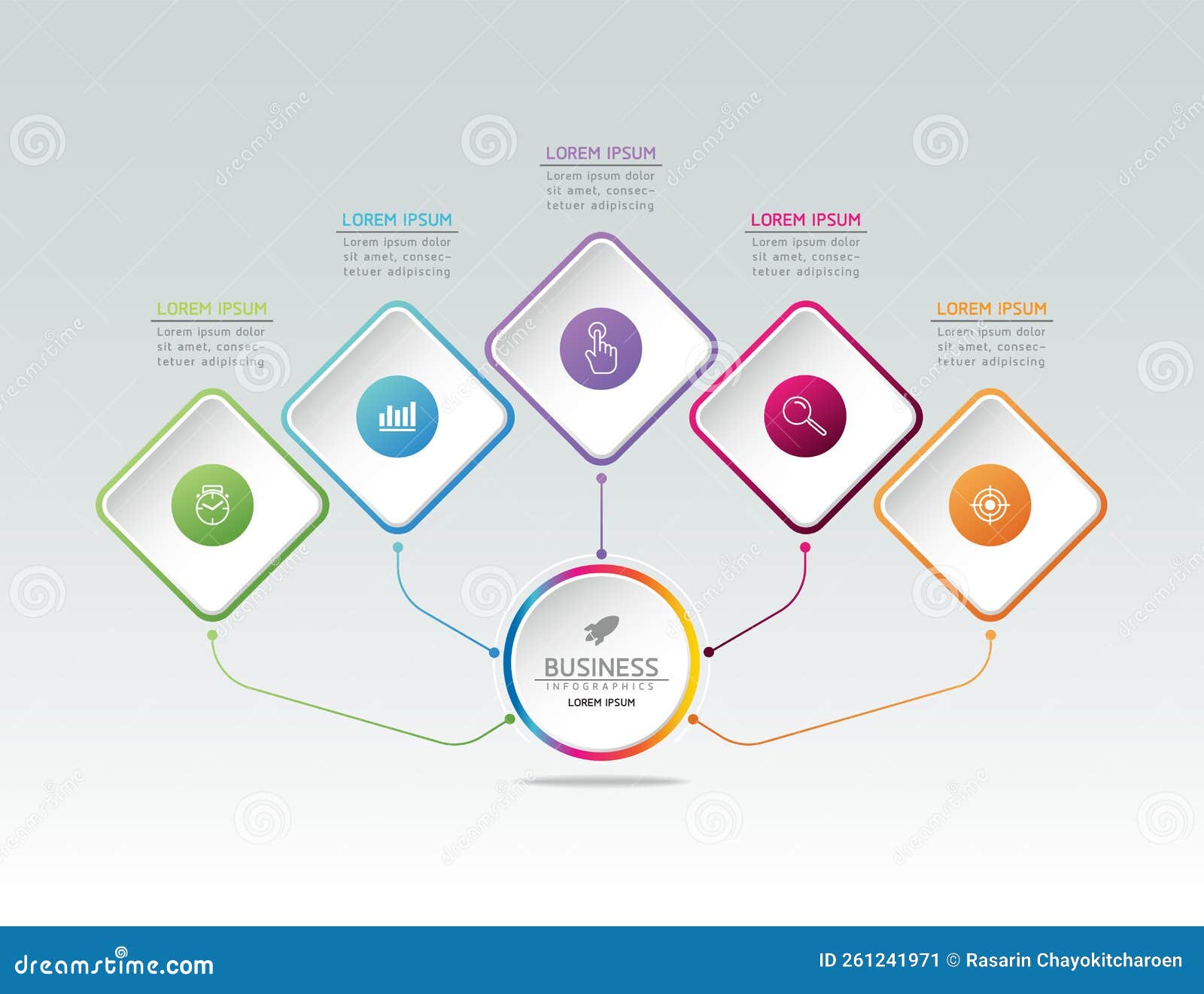 Connecting Steps Business Infographic Template Stock Vector ...